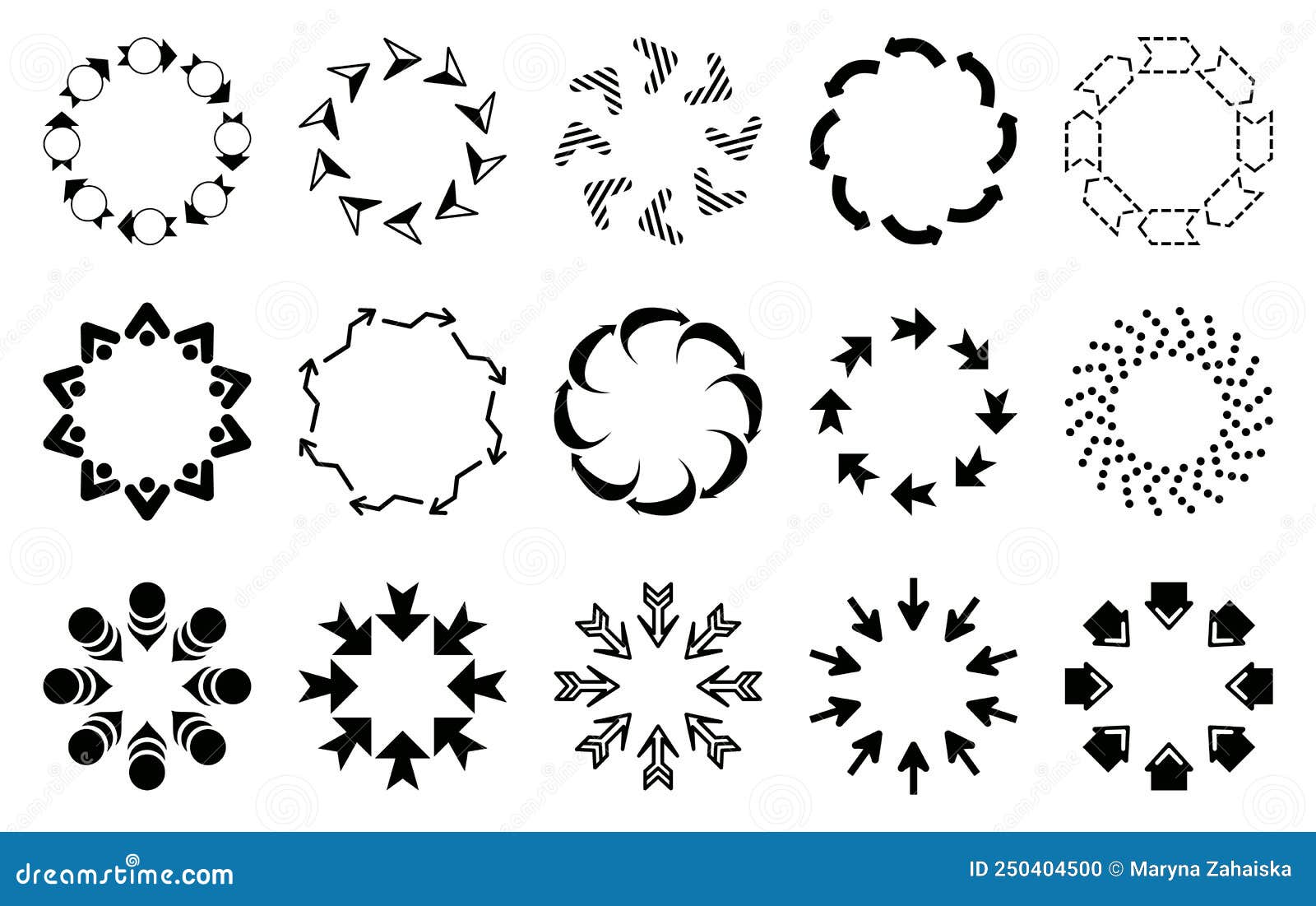Frames of Arrows in a Circle. Stock Vector - Illustration of arrow ...