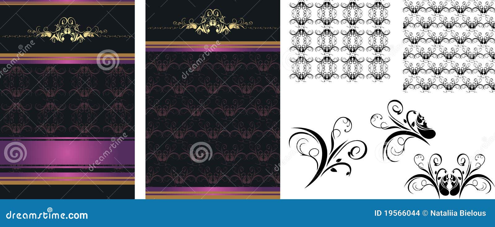 Set of Decorative Backgrounds for Design Stock Vector - Illustration of ...