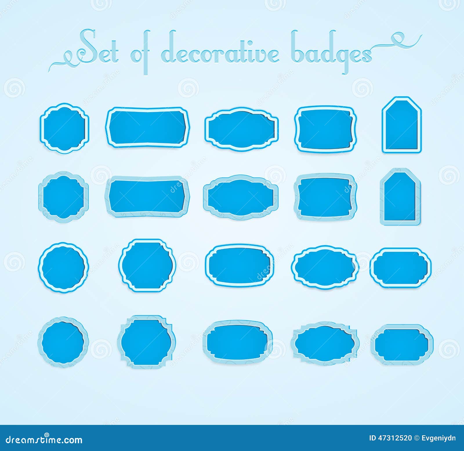 Set of decorative badges. stock vector. Illustration of ribbons - 47312520