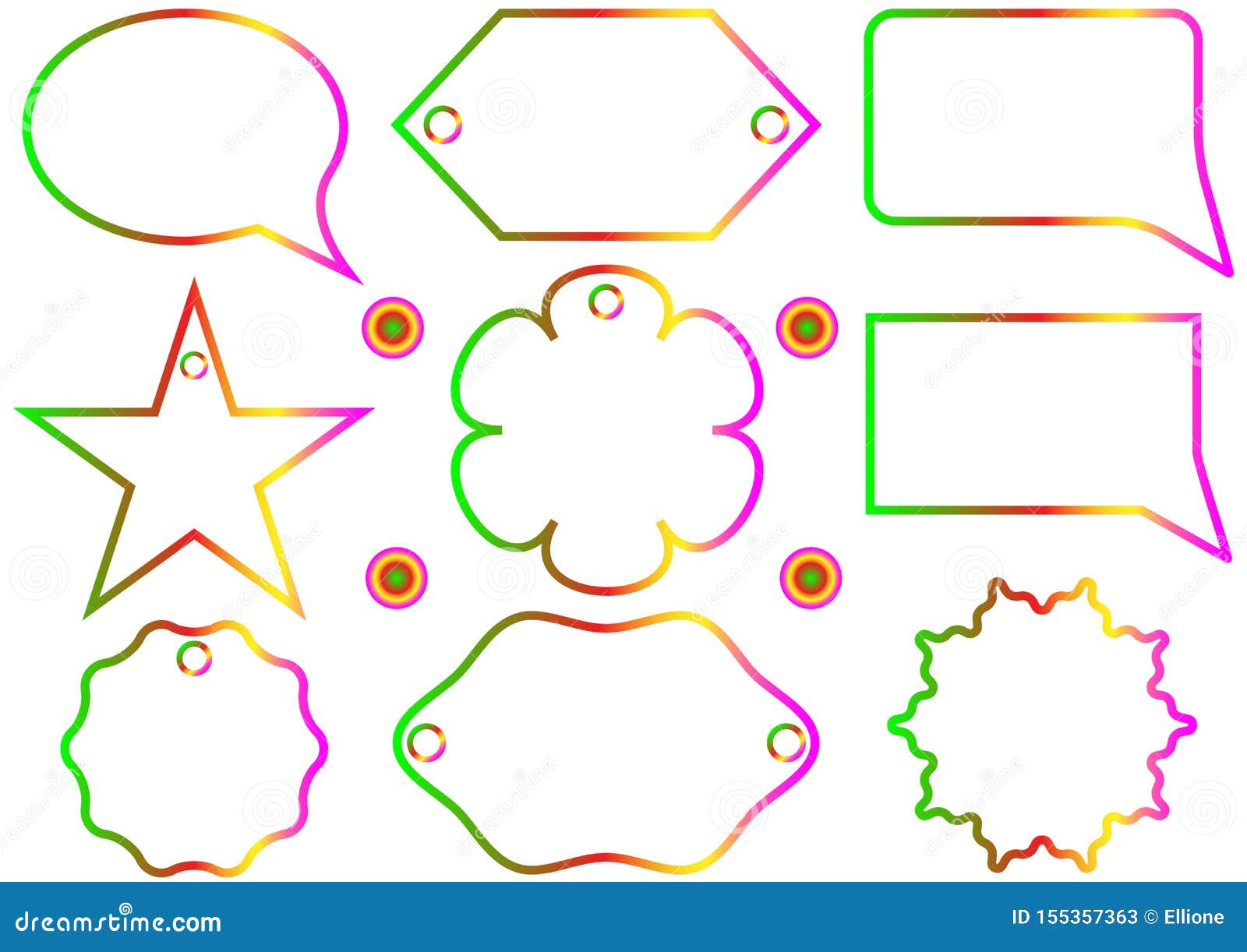 Set Color Gradient Isolated Stickers Stock Vector - Illustration of ...