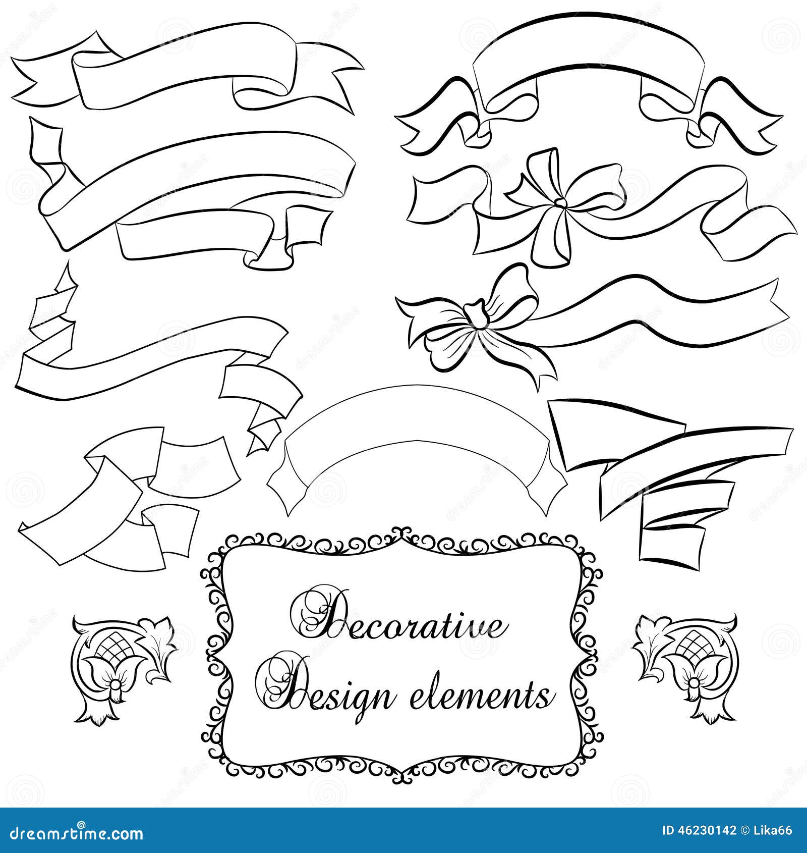 Set of decorative banners. stock vector. Illustration of retro - 46230142