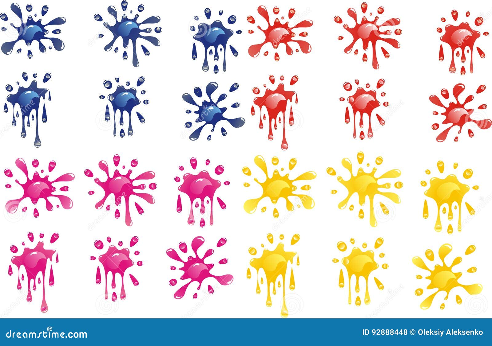 Set of decorative blots stock vector. Illustration of draw - 92888448