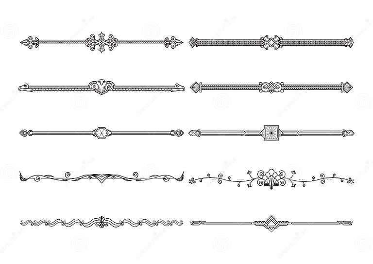 Set of Decorative Border Elements Stock Vector - Illustration of frames ...