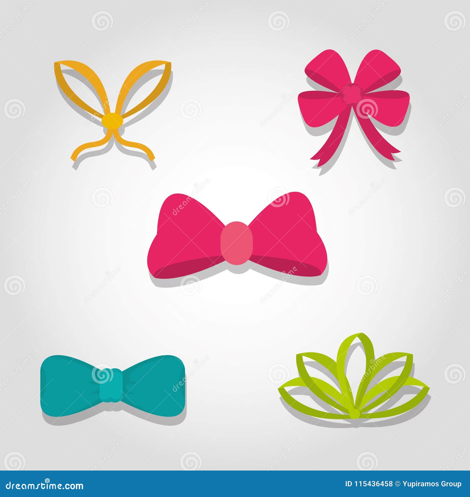 Set of decorative bows stock vector. Illustration of packaging - 115436458
