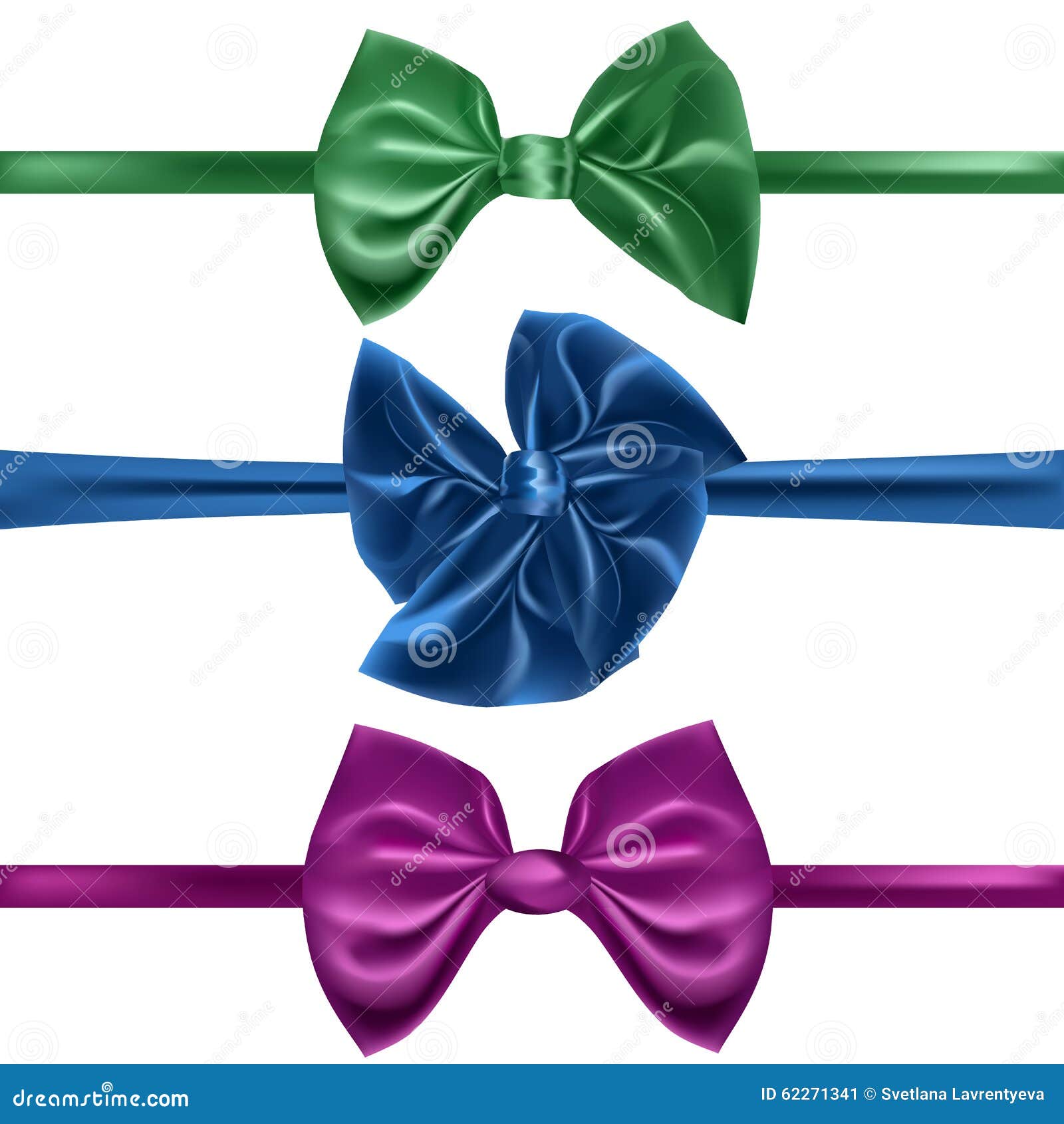 Set of decorative bows, stock vector. Illustration of holiday - 62271341