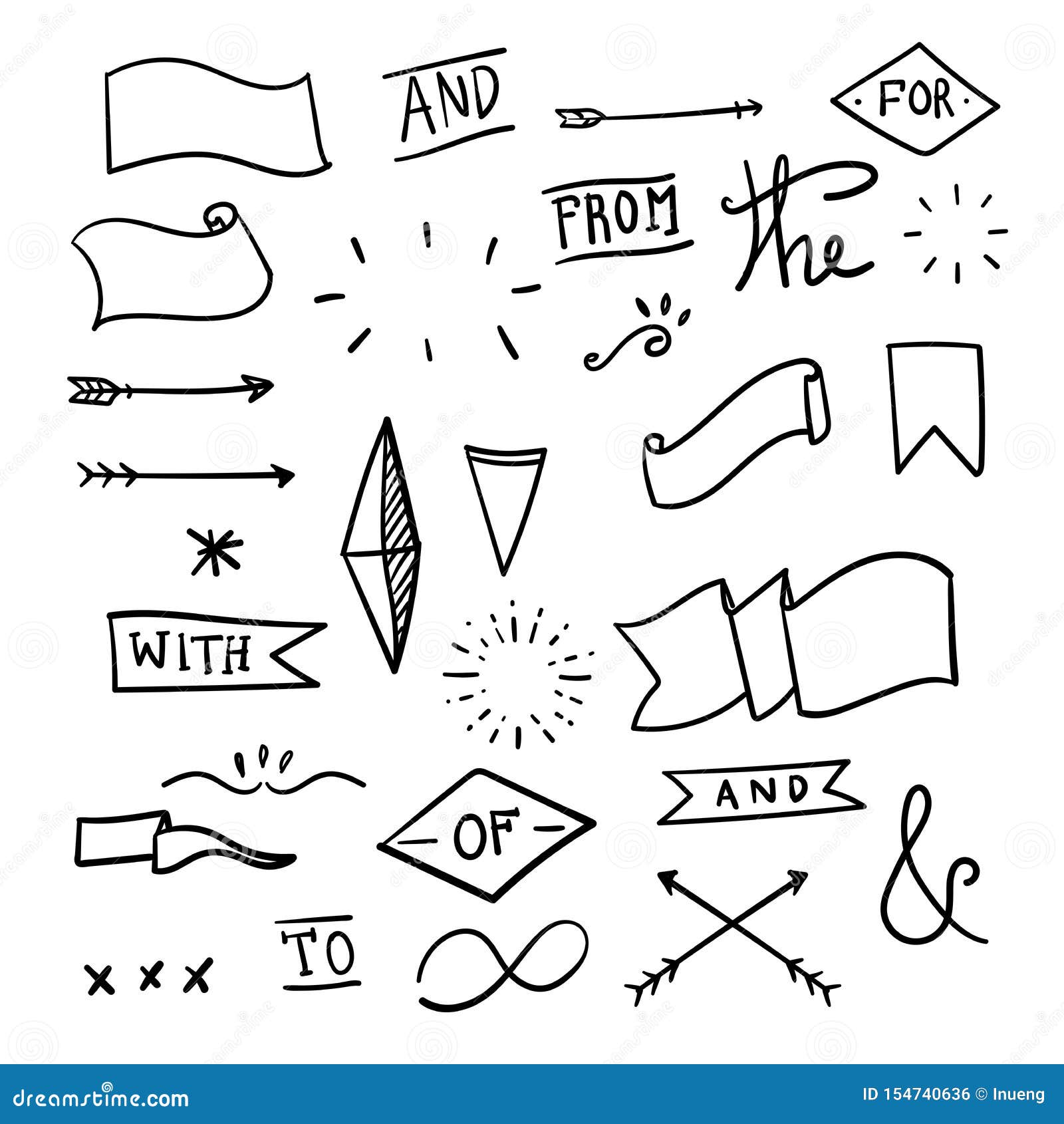 Set of Decorative Calligraphic Elements for Decoration. Hand Drawn ... Set of Decorative Calligraphic Elements for Decoration. Hand Drawn ...