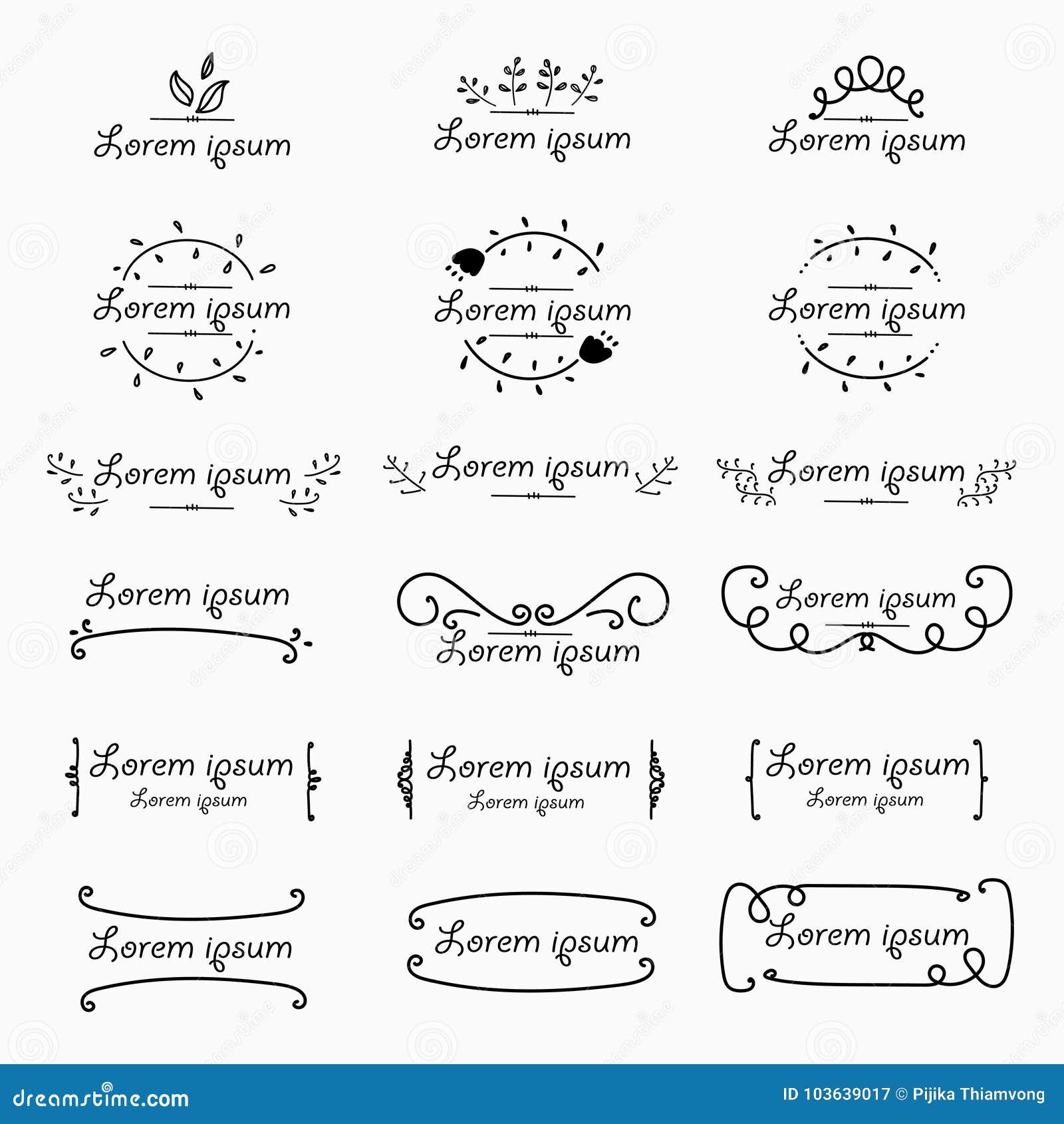 Set of Decorative Calligraphic Elements for Decoration. Stock Vector ...
