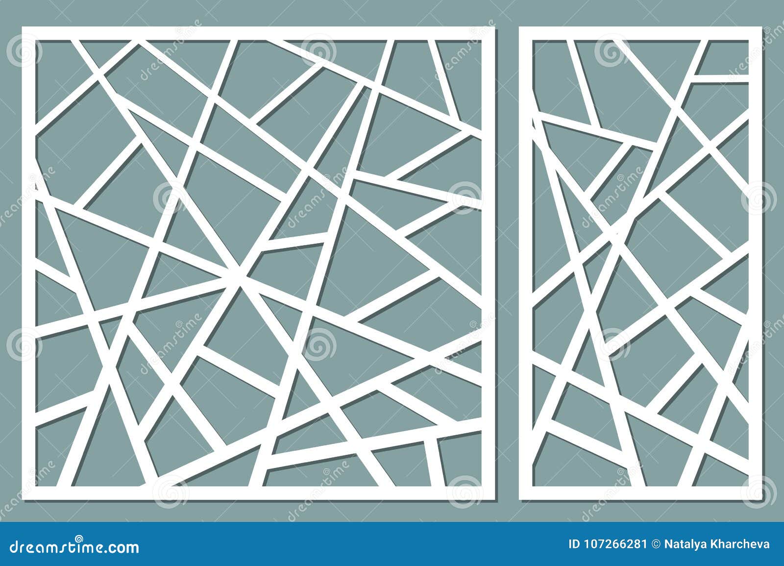 Set Decorative Card for Cutting. Abstract Lines Pattern Stock Vector ...