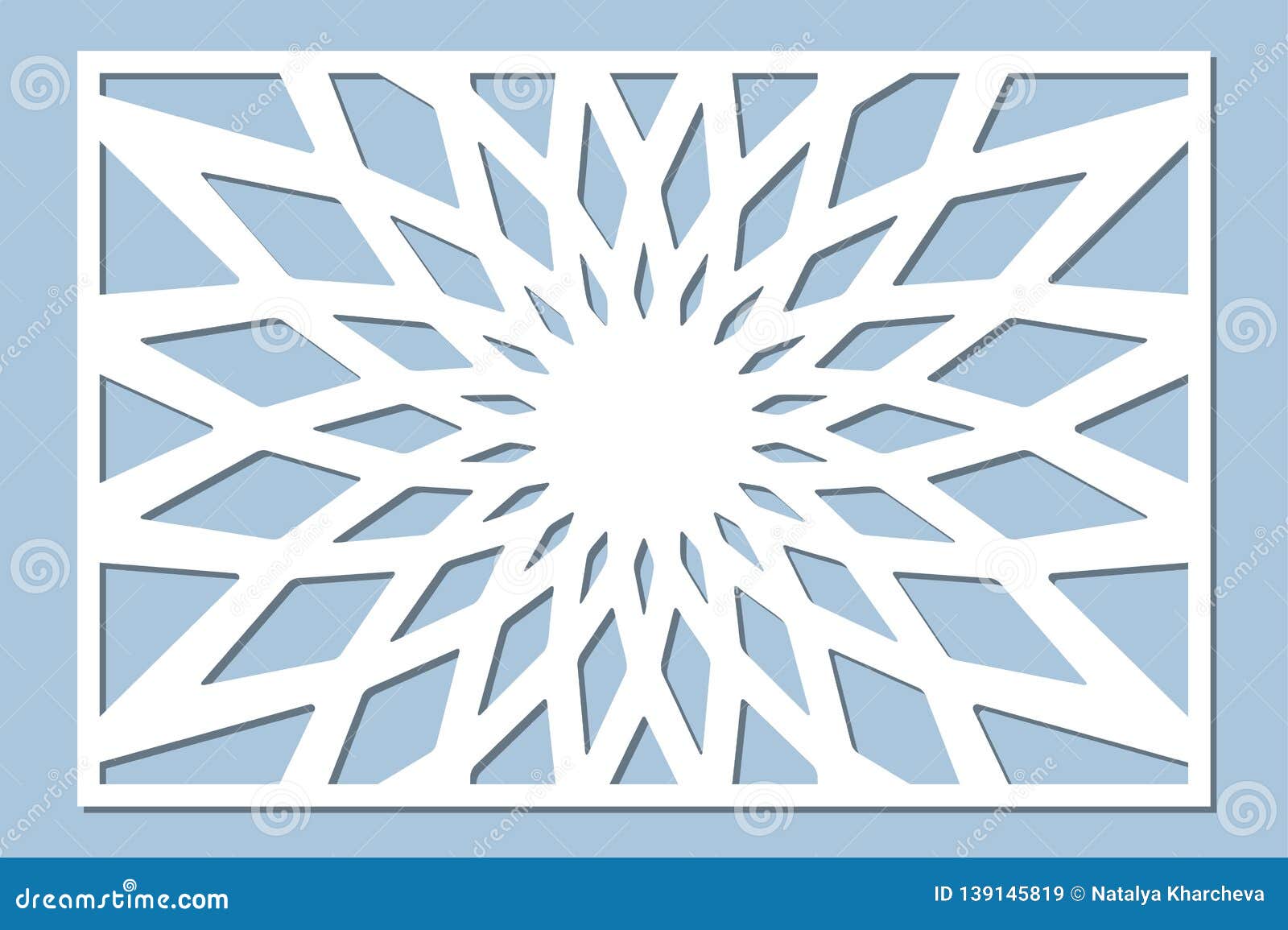 Set Decorative Card for Cutting. Geometry, Line, Flower Pattern. Laser ...