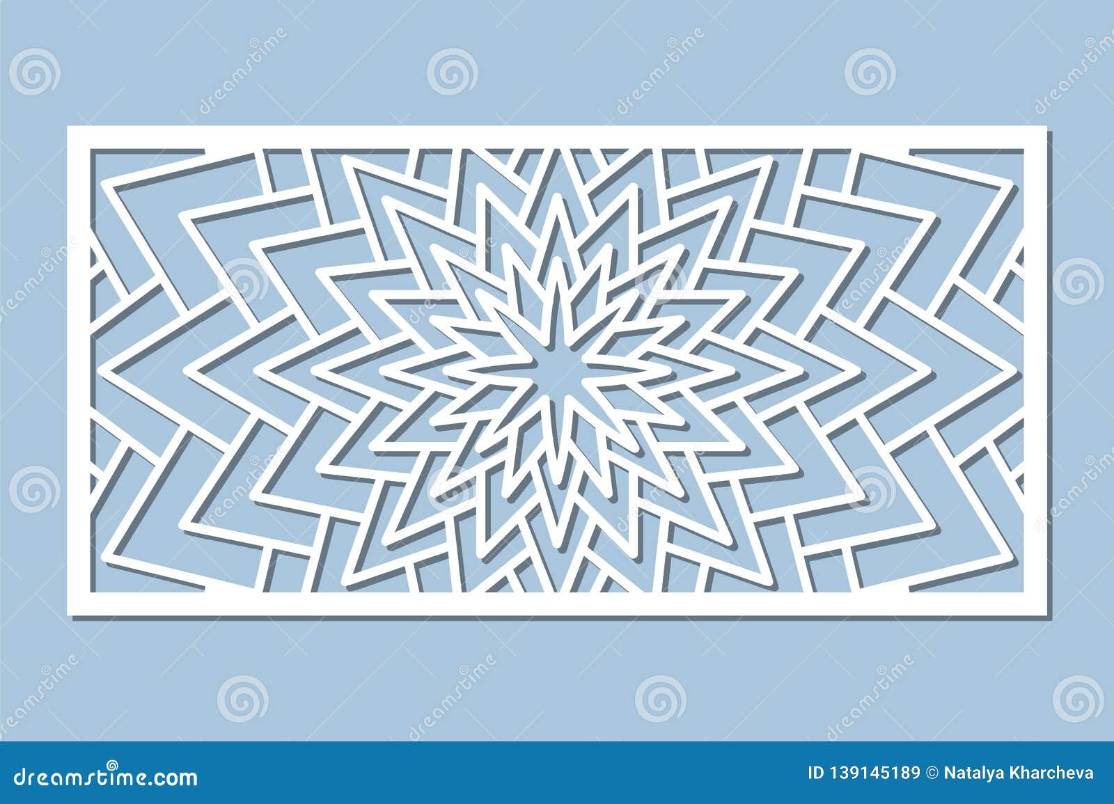 Set Decorative Card for Cutting. Geometry, Line, Flower Pattern. Laser ...