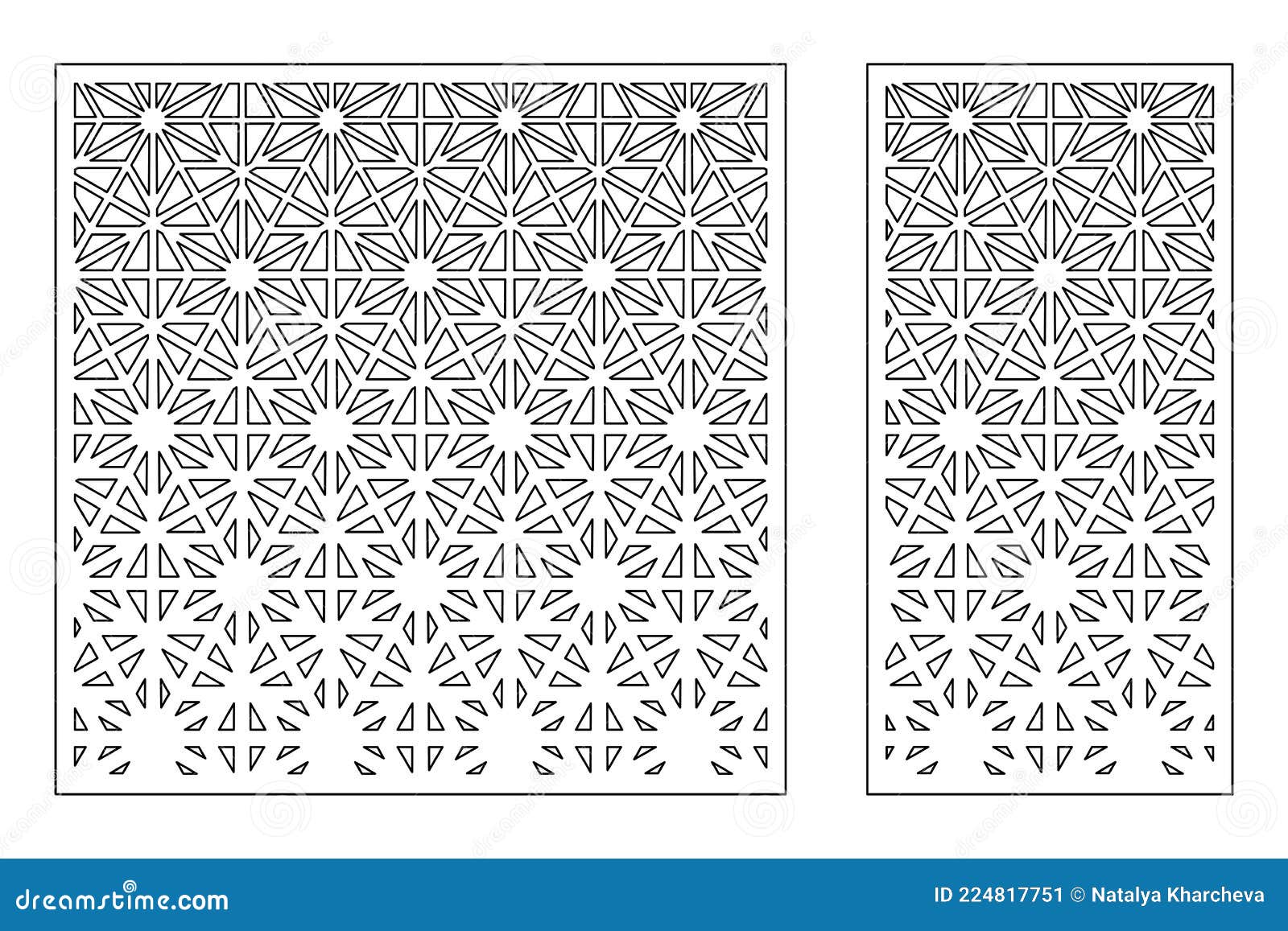 Set Decorative Card for Cutting. Recurring Linear Geometric Mosaic ...