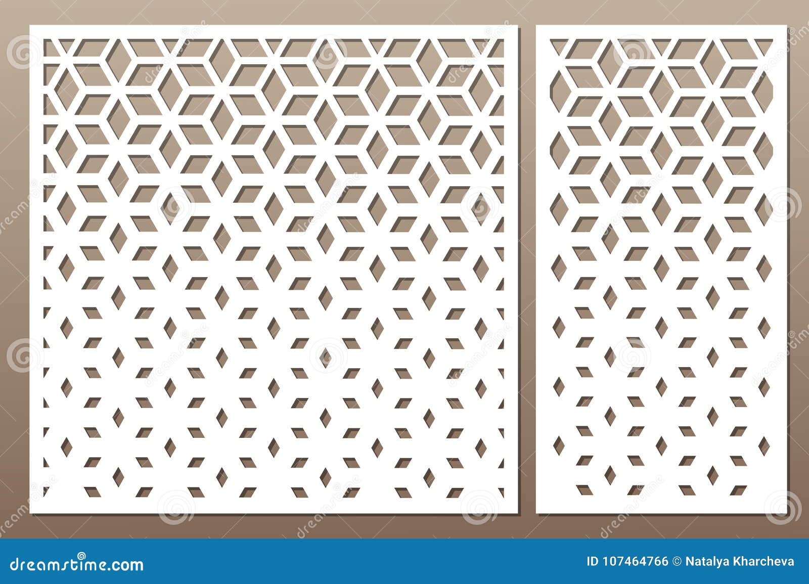 Set Decorative Card for Cutting. Square Pattern. Laser Cut. Ratio 1:1 ...