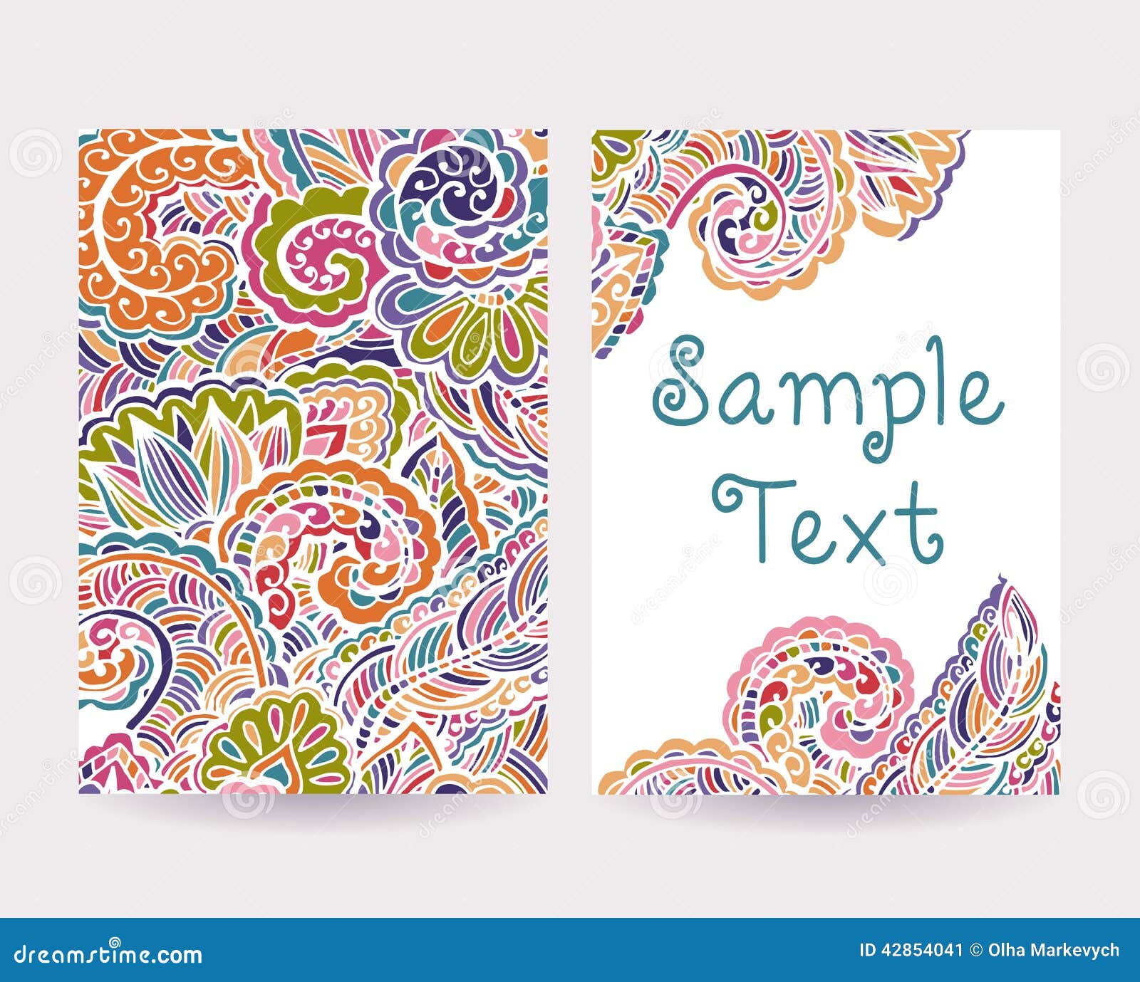 Set of Decorative Cards 2 stock vector. Illustration of traditional ...