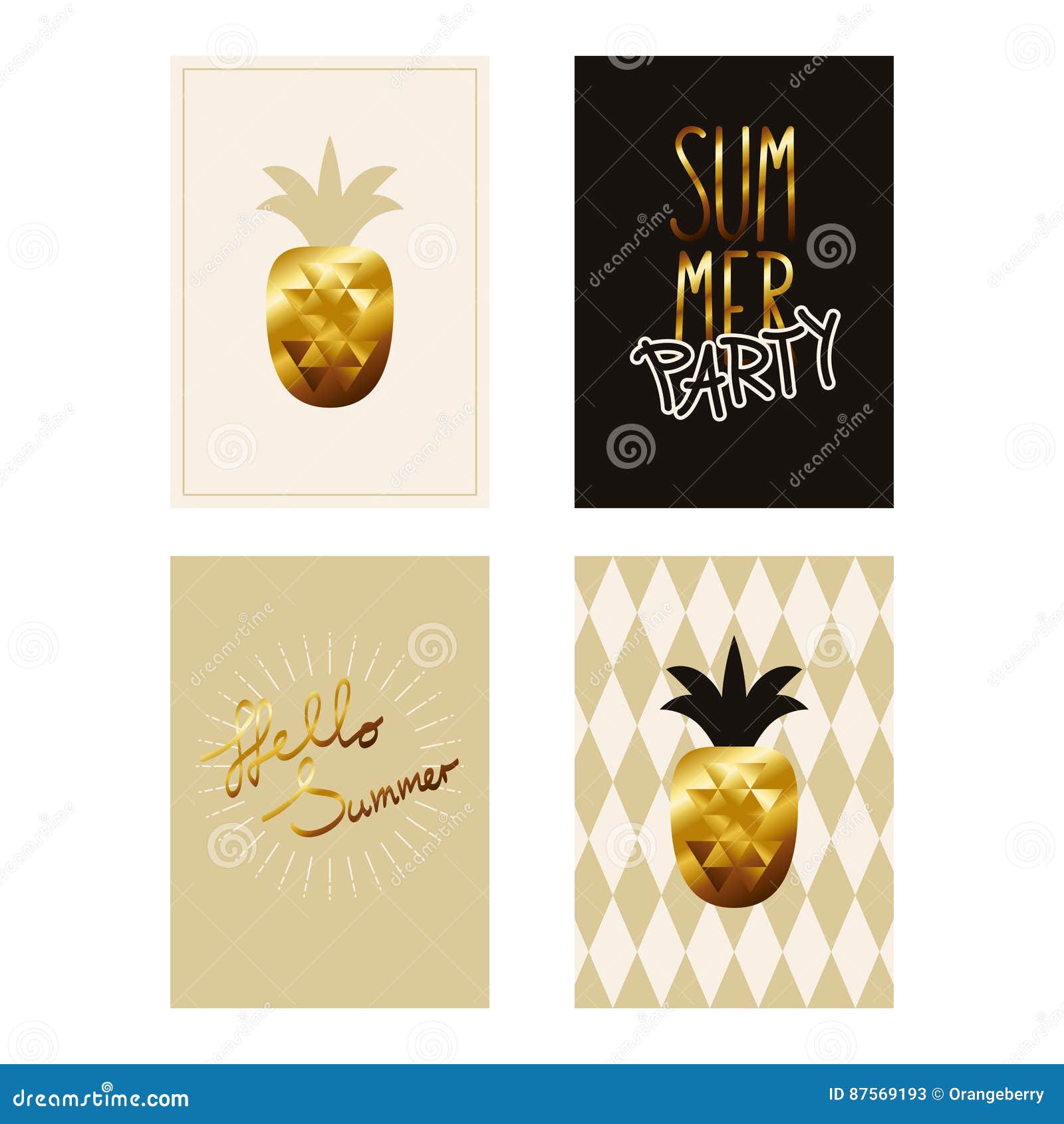 Set of decorative cards stock vector. Illustration of background - 87569193
