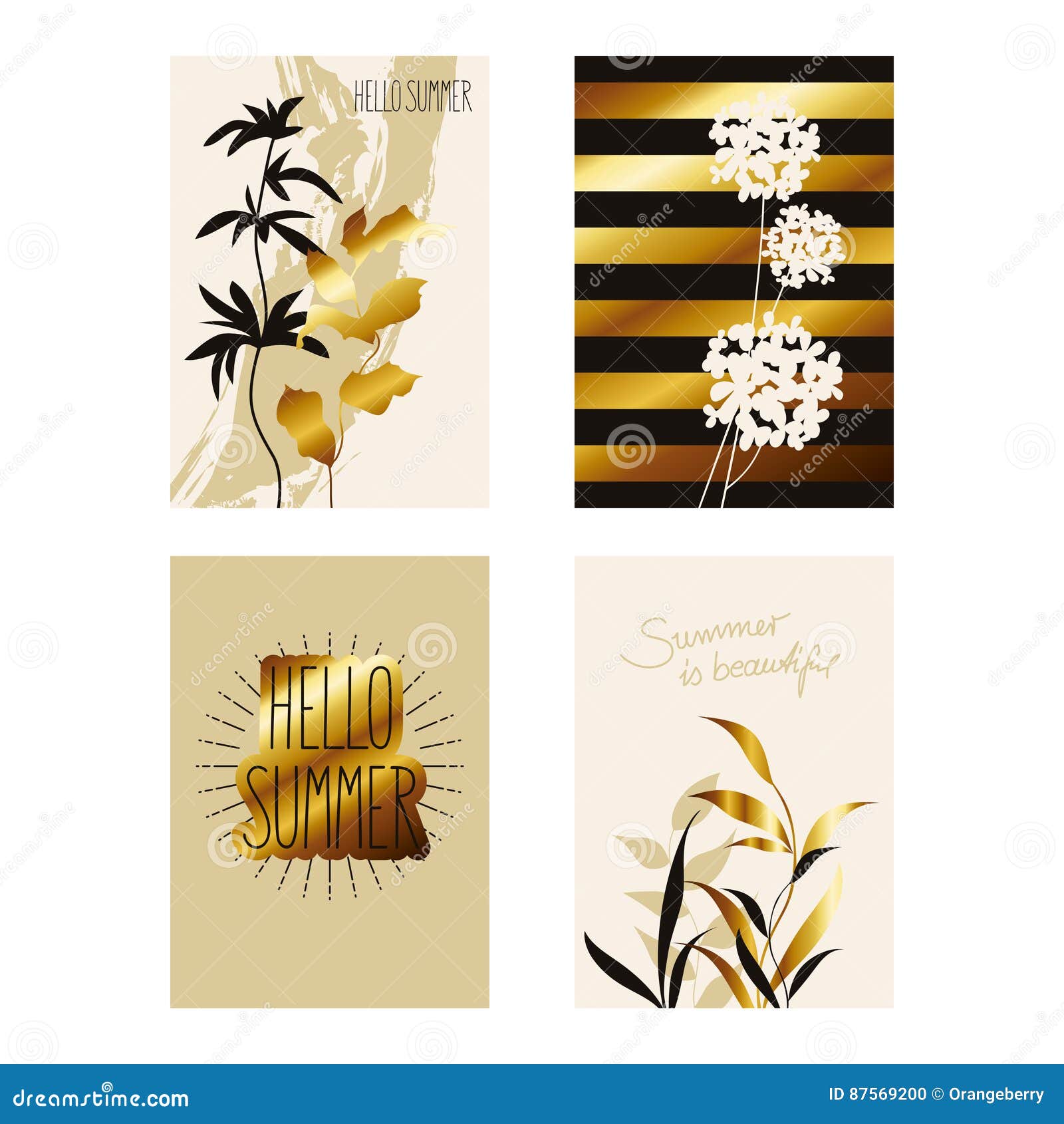Set of decorative cards stock vector. Illustration of chic - 87569200