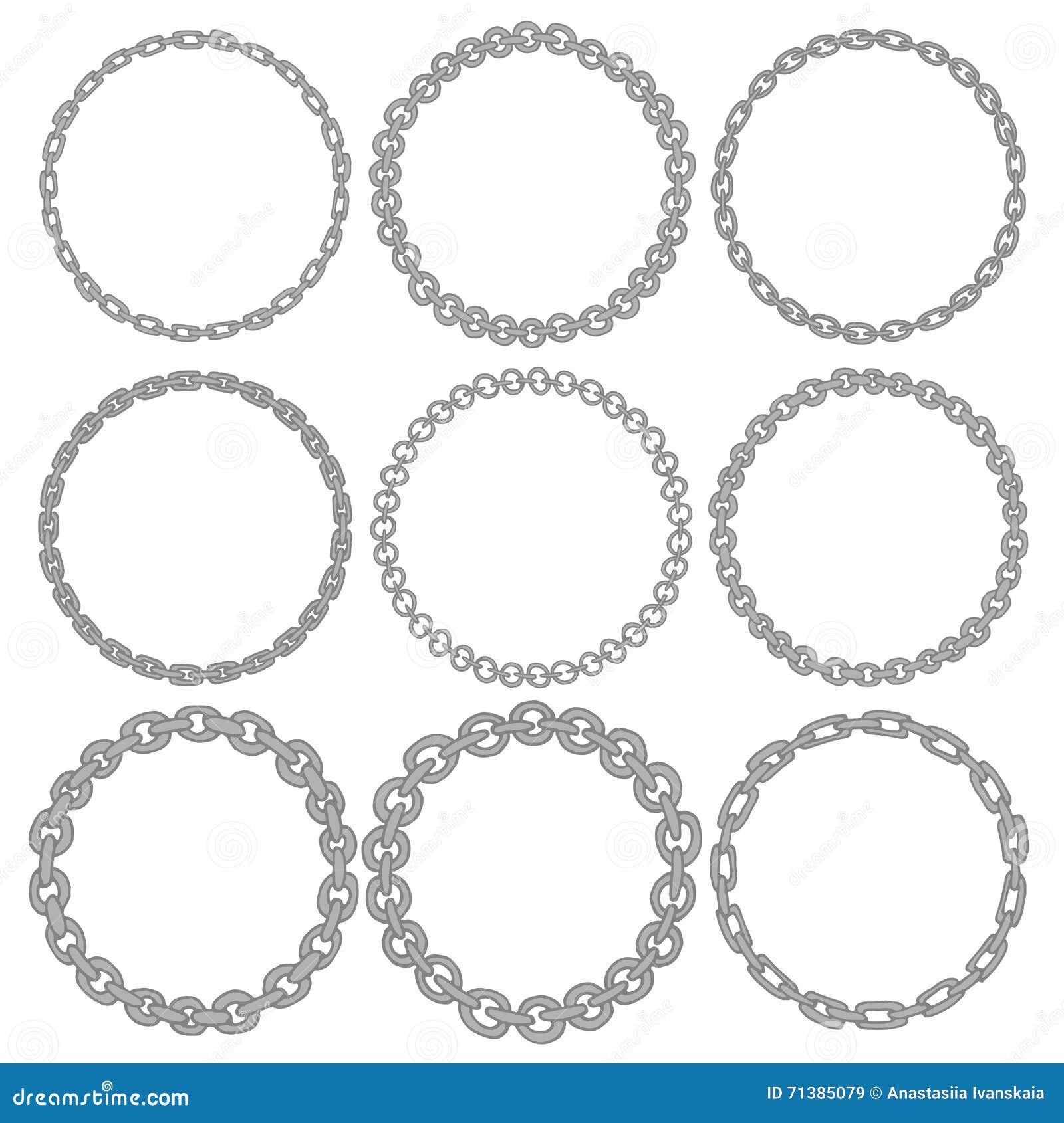 Set of 9 Decorative Circle Border Frames. Stock Vector - Illustration ...