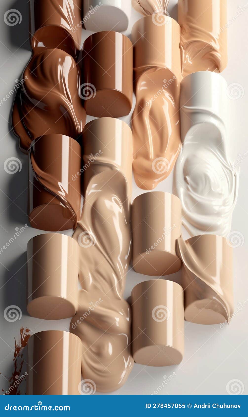 Set of Decorative Cosmetic Samples on White Background. Generative AI ...