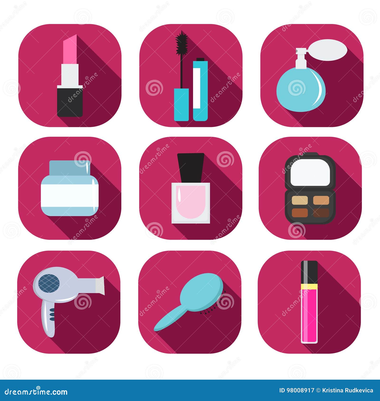 Set of Decorative Cosmetics and Beauty Icons. Stock Vector ...