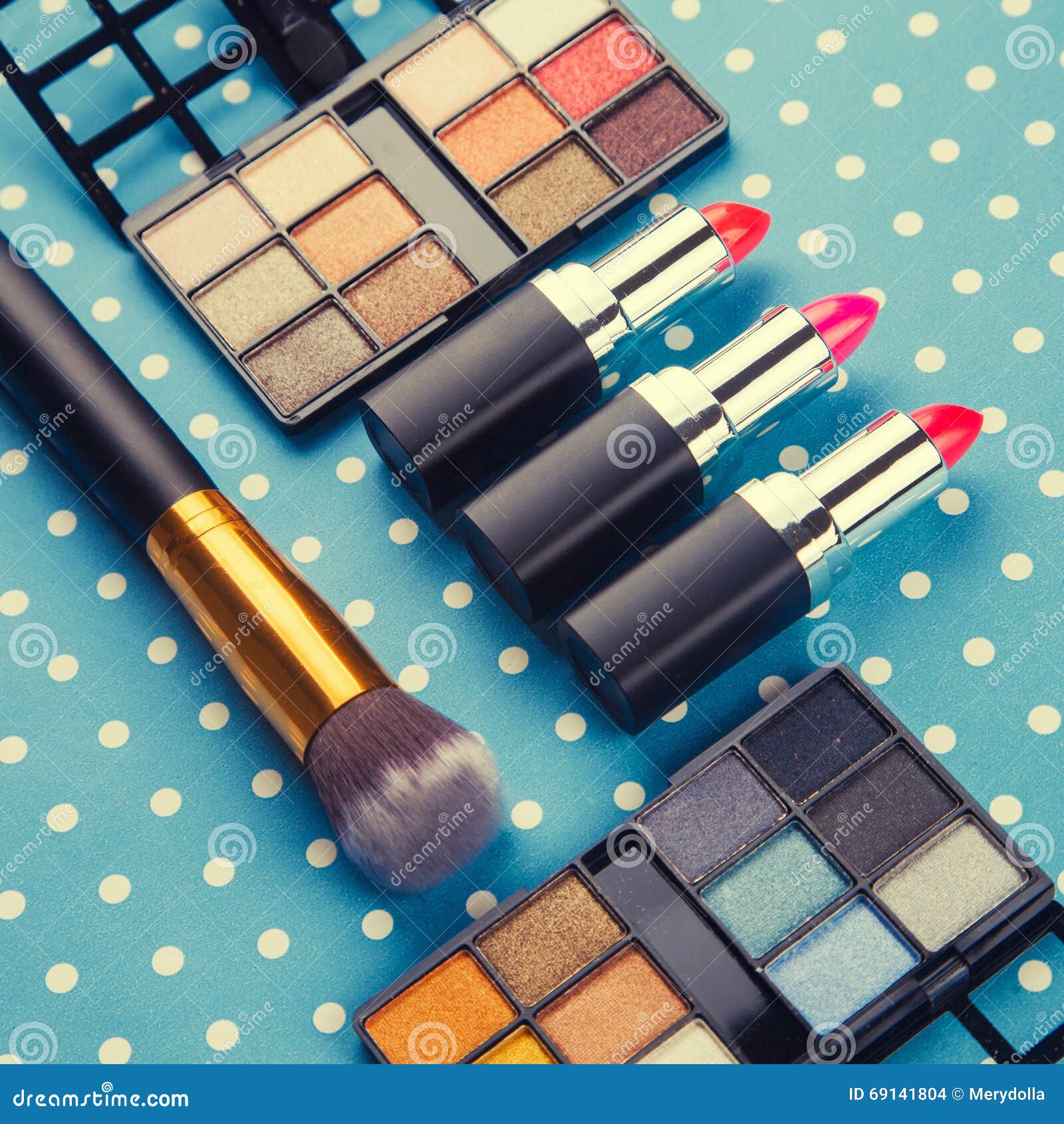 Set of Decorative Cosmetics Stock Photo - Image of fashion, brush: 69141804