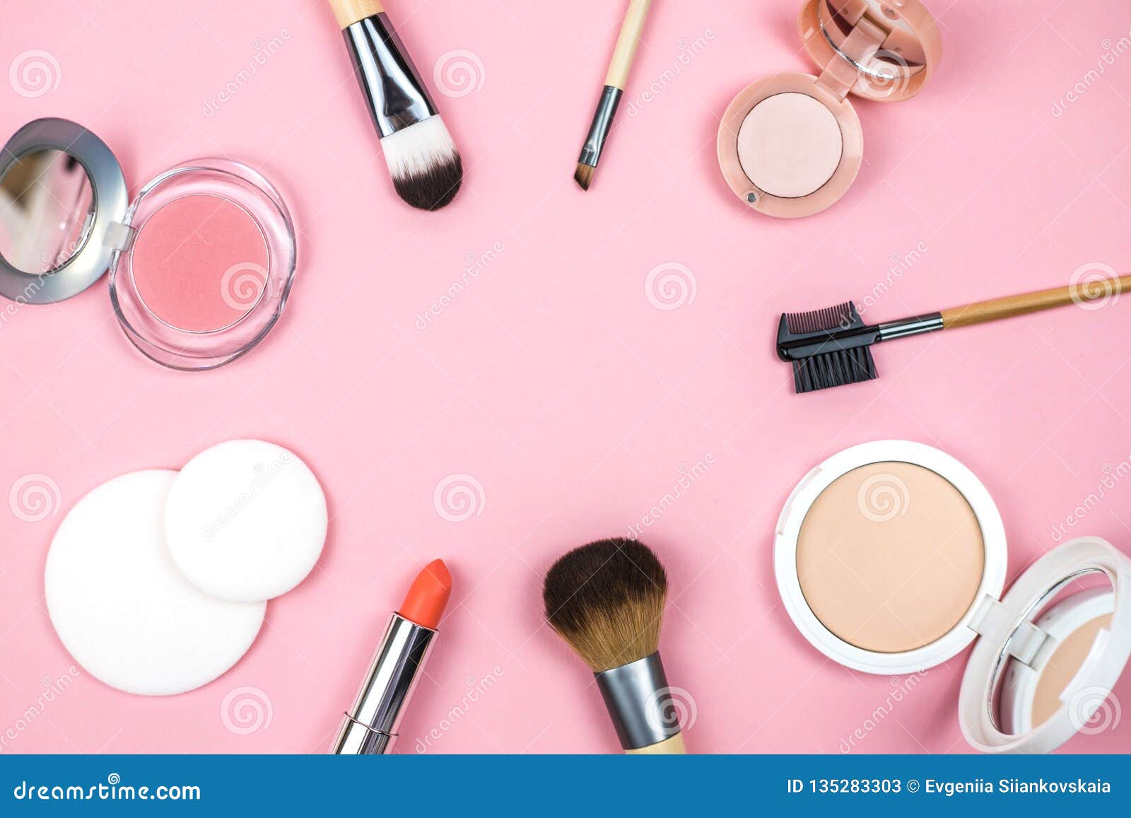 Set of Decorative Cosmetics for Make Up. Stock Image - Image of compact ...