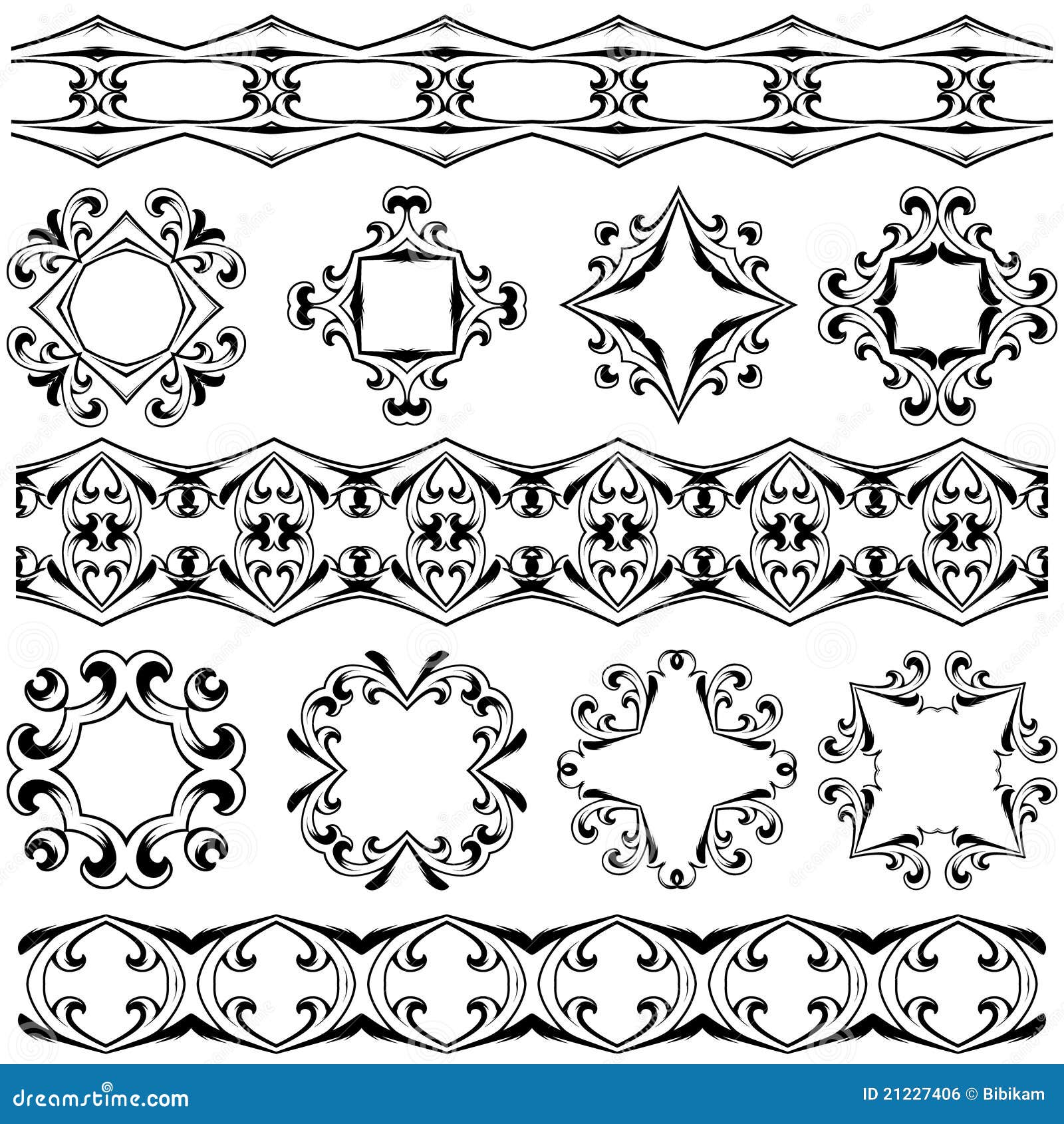 Set Decorative Design Elements Stock Vector - Illustration of elegance ...