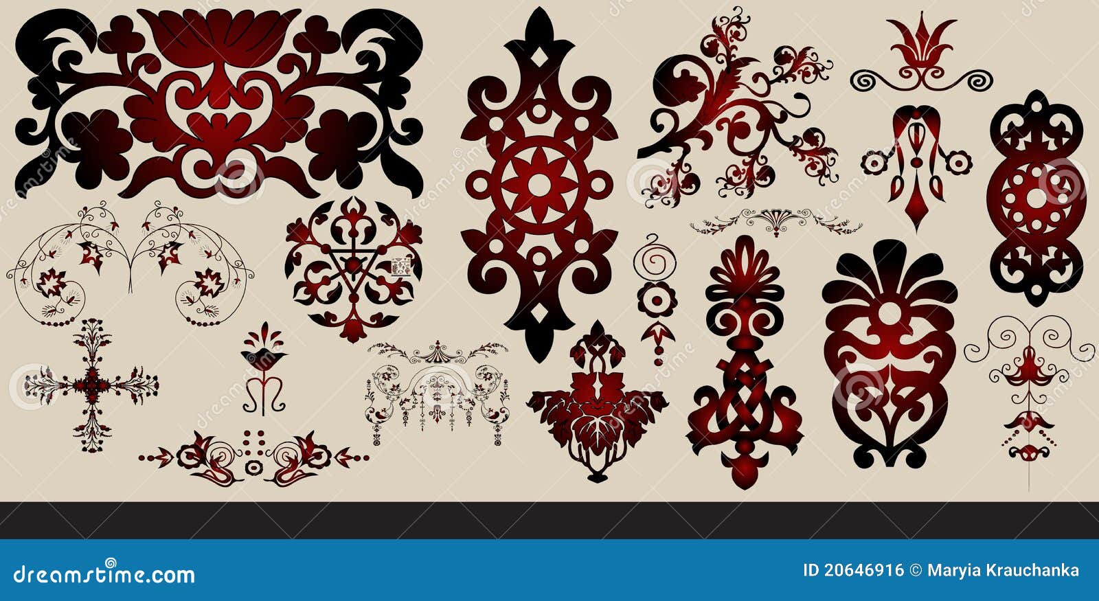 Set of decorative elements stock vector. Illustration of flourish ...