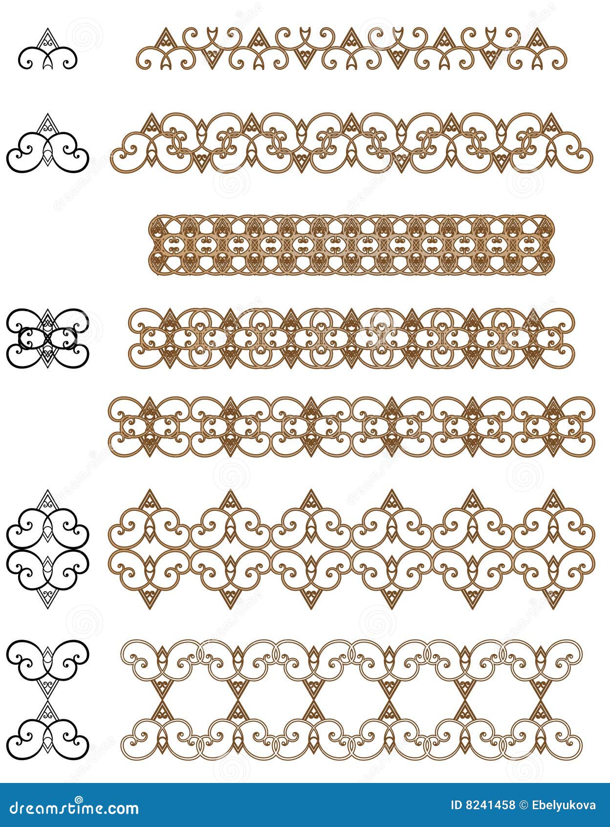 Set of Decorative Elements. Stock Vector - Illustration of swirl ...