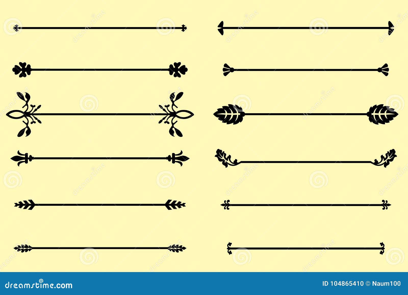 Set of Decorative Elements, Border and Page Rules Frame Stock Vector ...