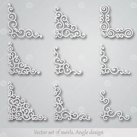 Set of Decorative Elements. Corner Design Stock Vector - Illustration ...