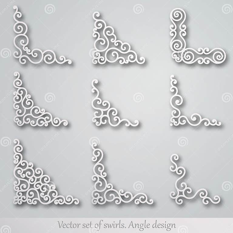 Set of Decorative Elements. Corner Design Stock Vector - Illustration ...