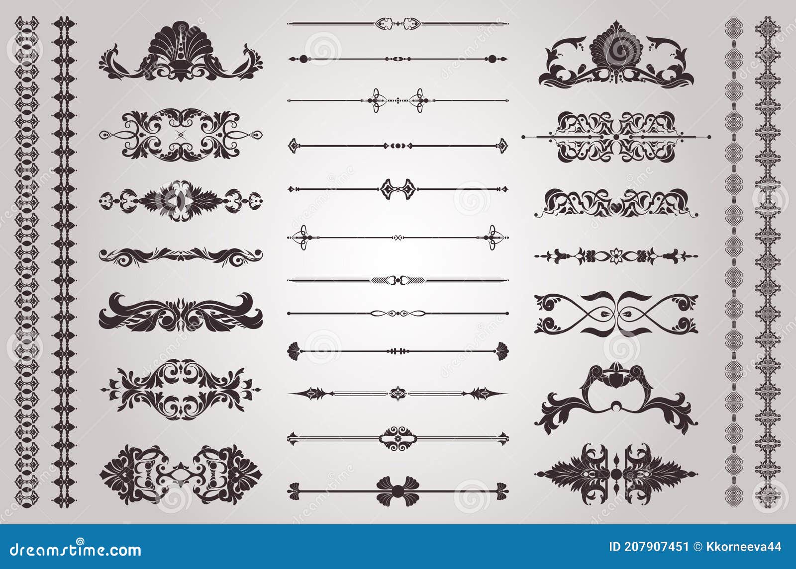 Set of Decorative Elements for Decoration of Books, Holidays and ...