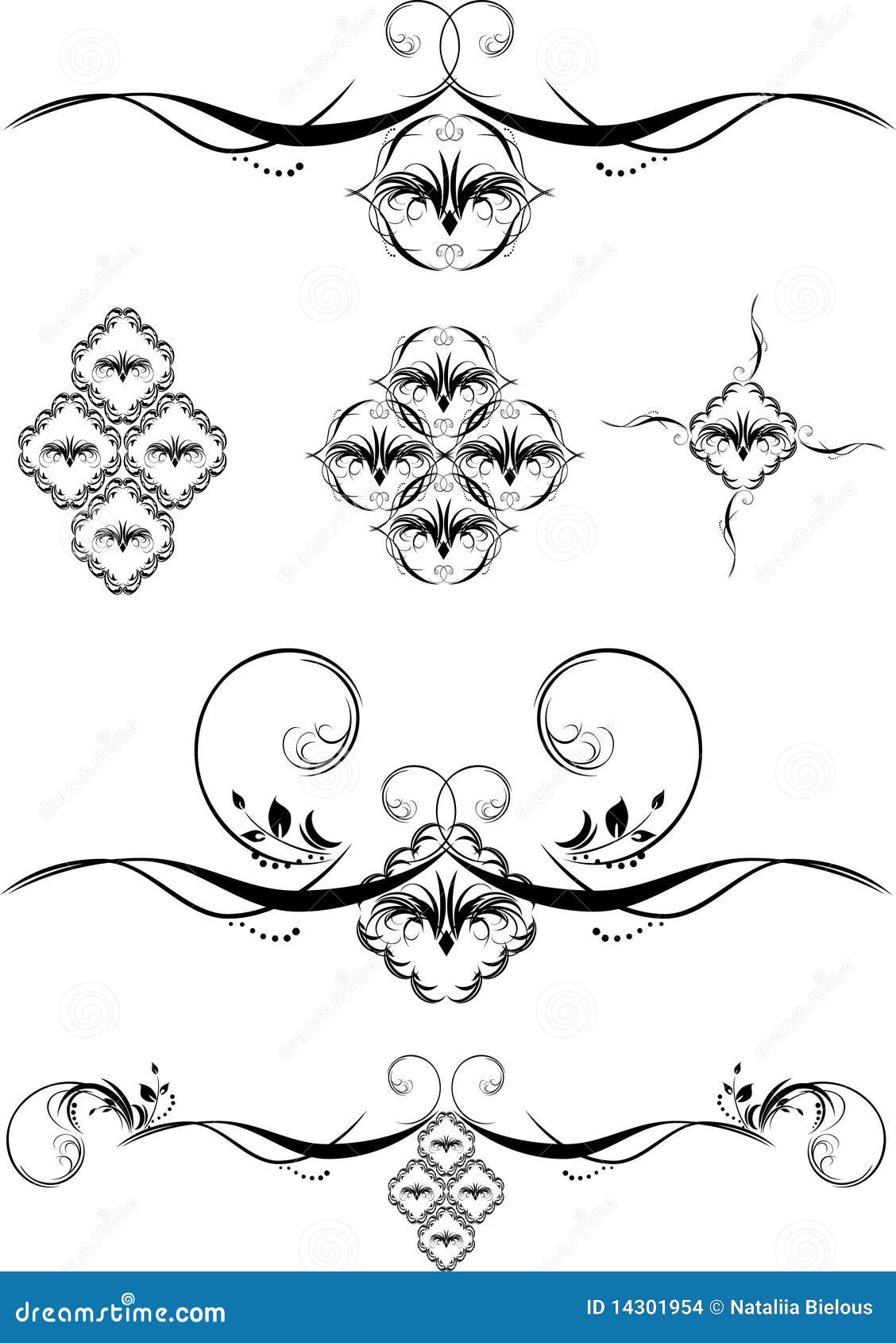 Set of Decorative Elements for Design Stock Vector - Illustration of ...
