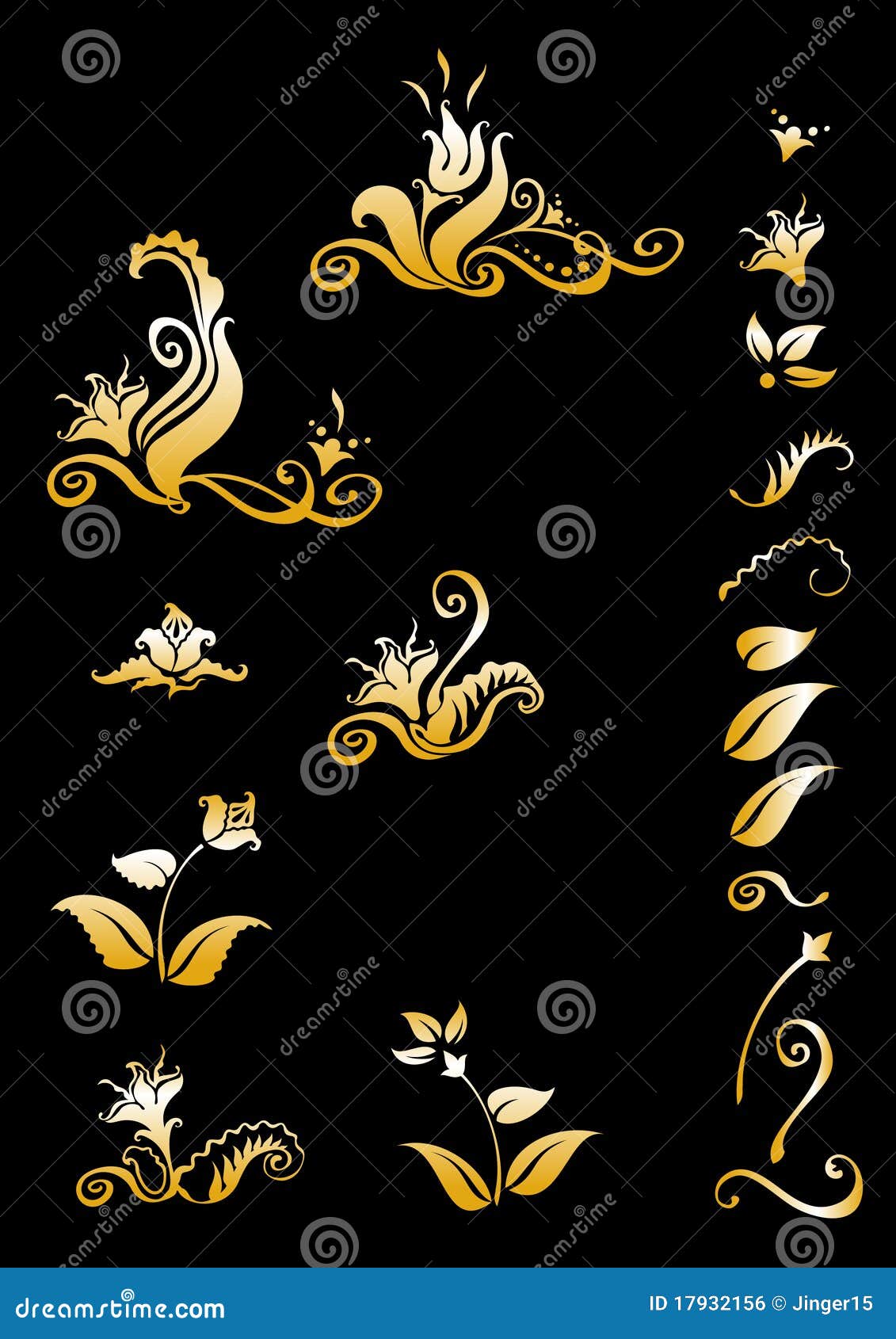 Set Of Decorative Elements For Design Stock Vector - Illustration of ...