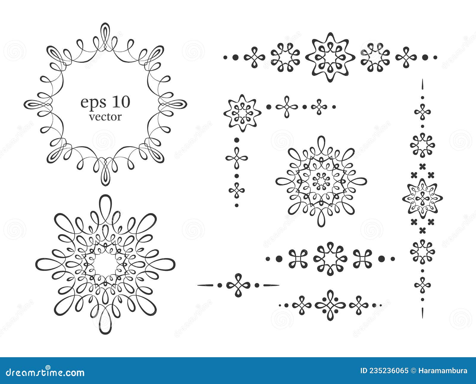 A Set of Decorative Elements for Design - Twisted Dynamic Lines and ...