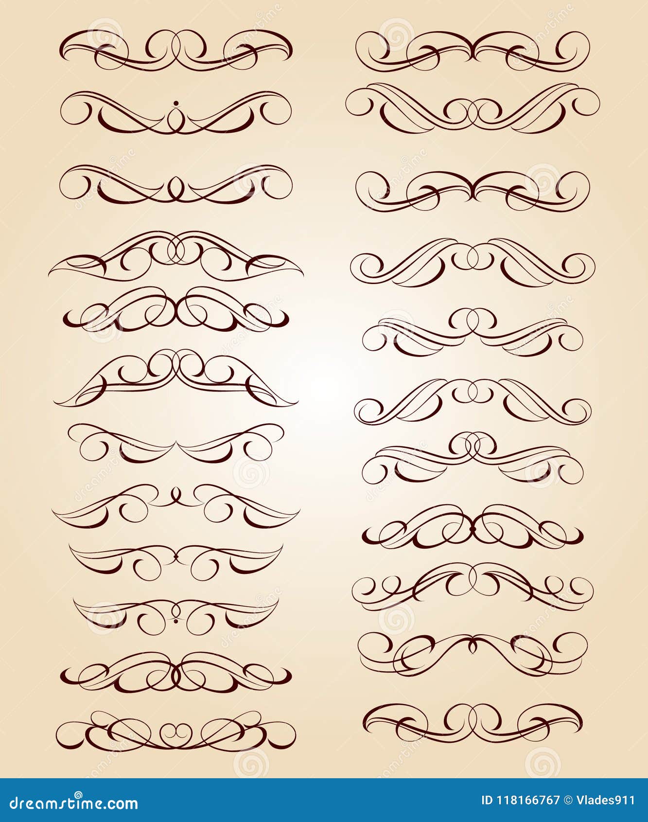 Set of Decorative Elements. Dividers.Vector Illustration Stock Vector ...