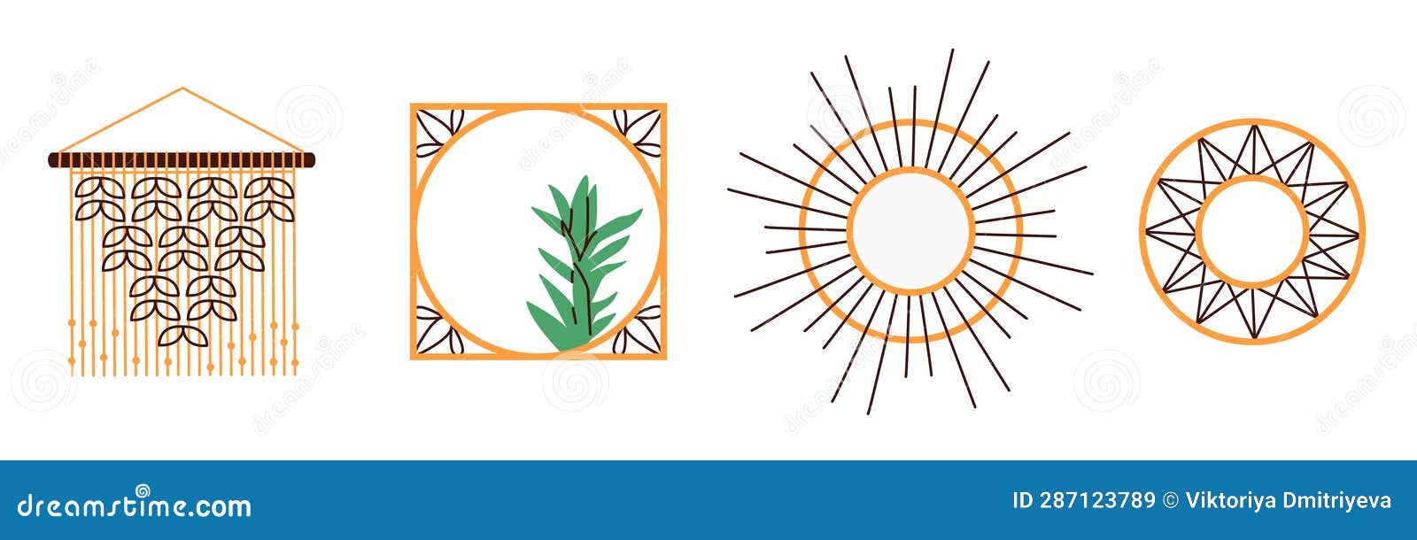 Set of Decorative Elements for Interior Design. Stylish Decorative ...