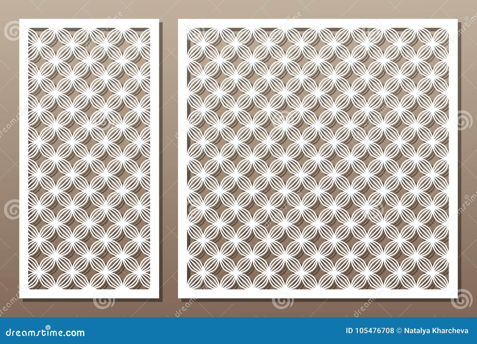 Set Decorative Elements for Laser Cutting. Geometric Ornament Pattern ...