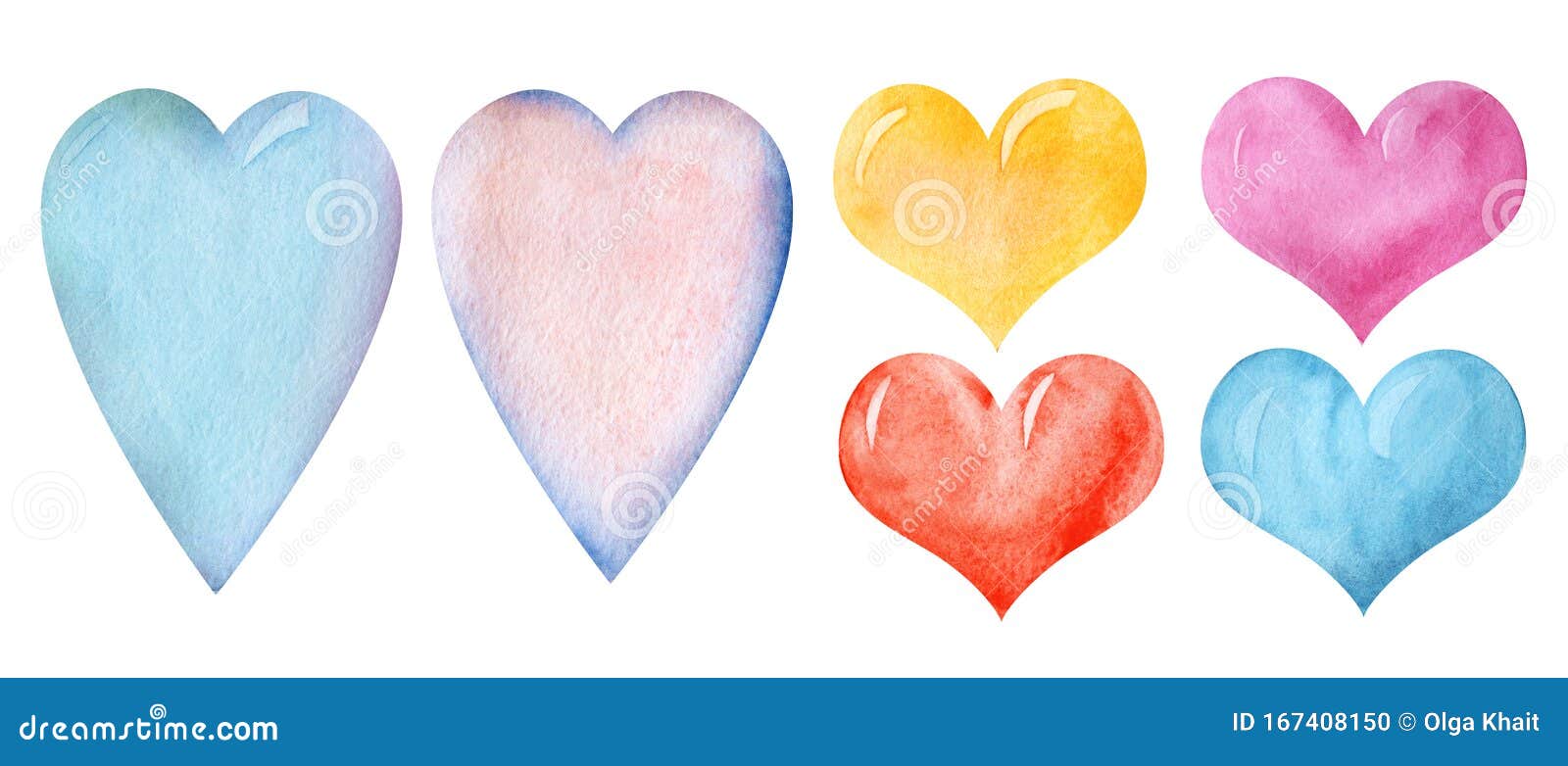 Set of Decorative Elements. Theme of Valentine`s Day. Multi-colored ...