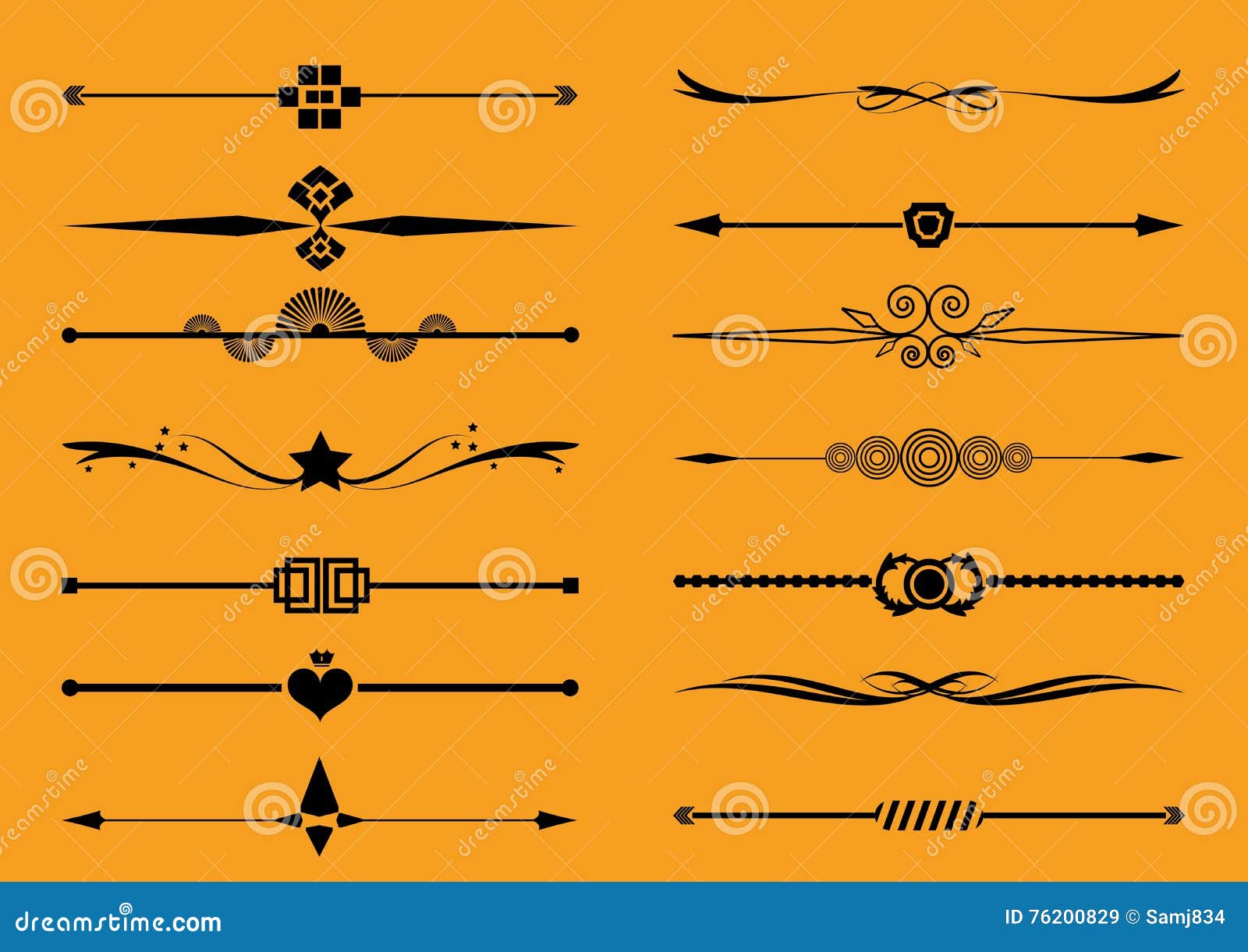 Set of Decorative Elements in Vector Stock Vector - Illustration of ...