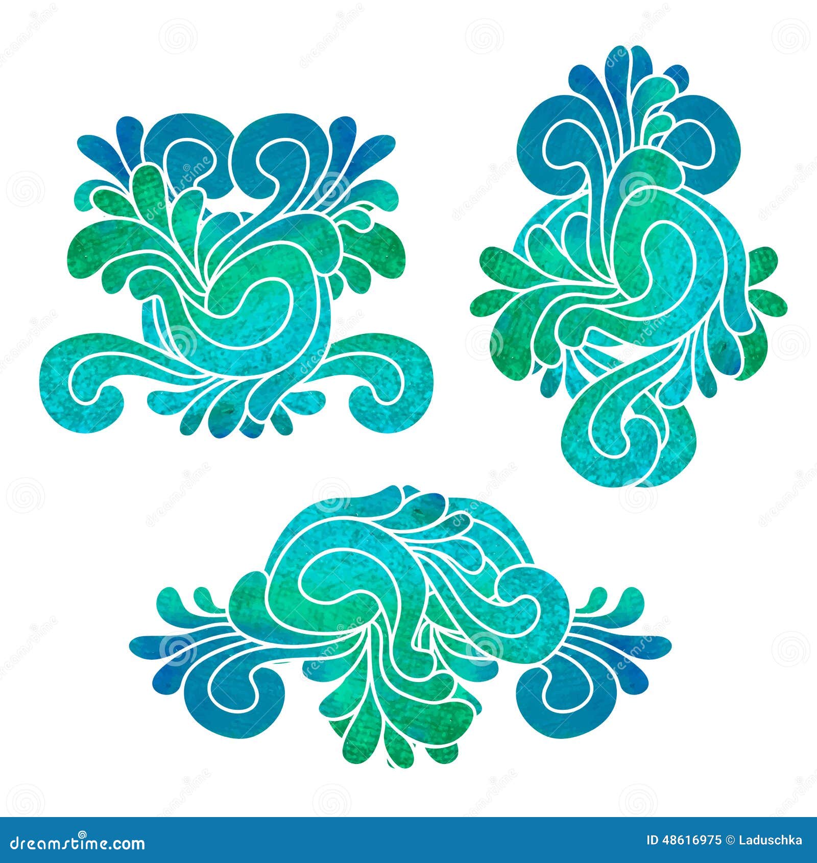Set of decorative elements stock vector. Illustration of blend - 48616975