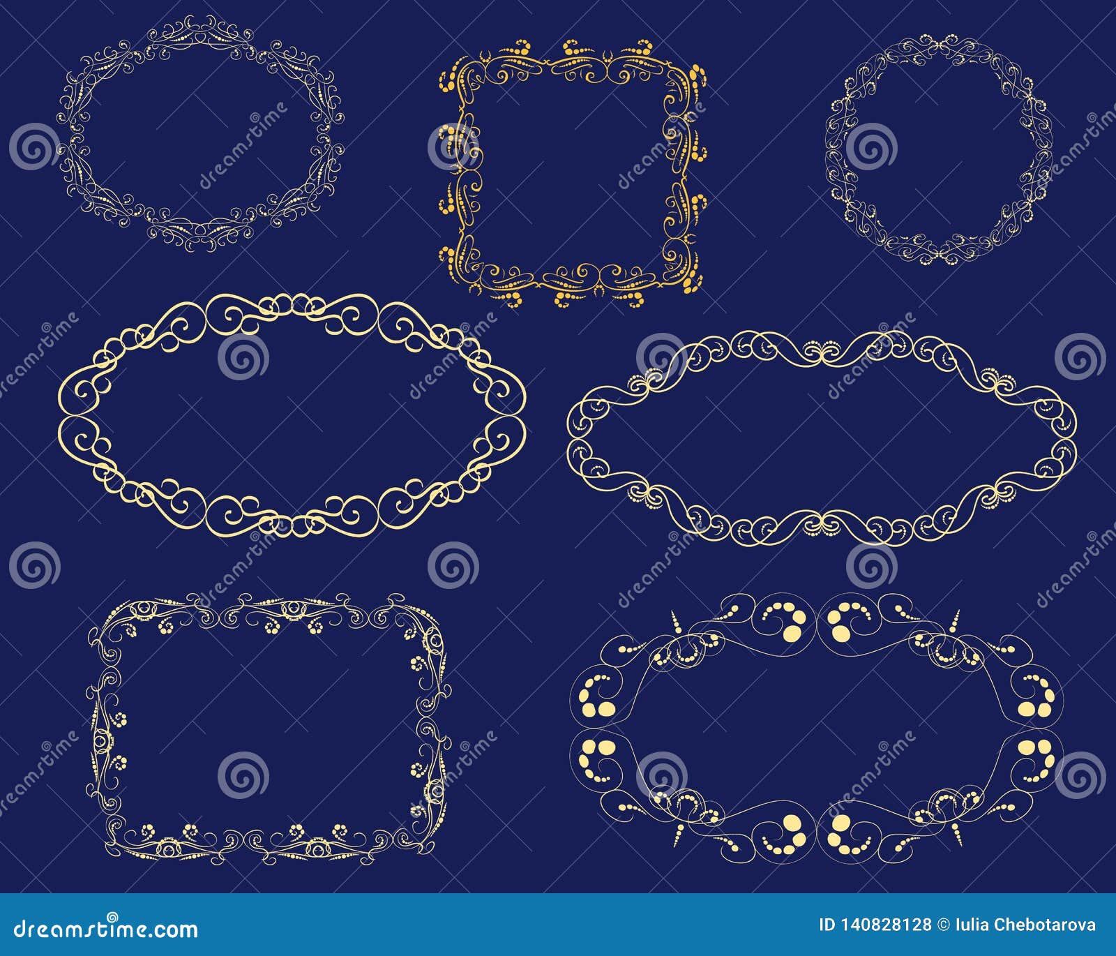 Set of Decorative Florish Frames. Stock Illustration - Illustration of ...