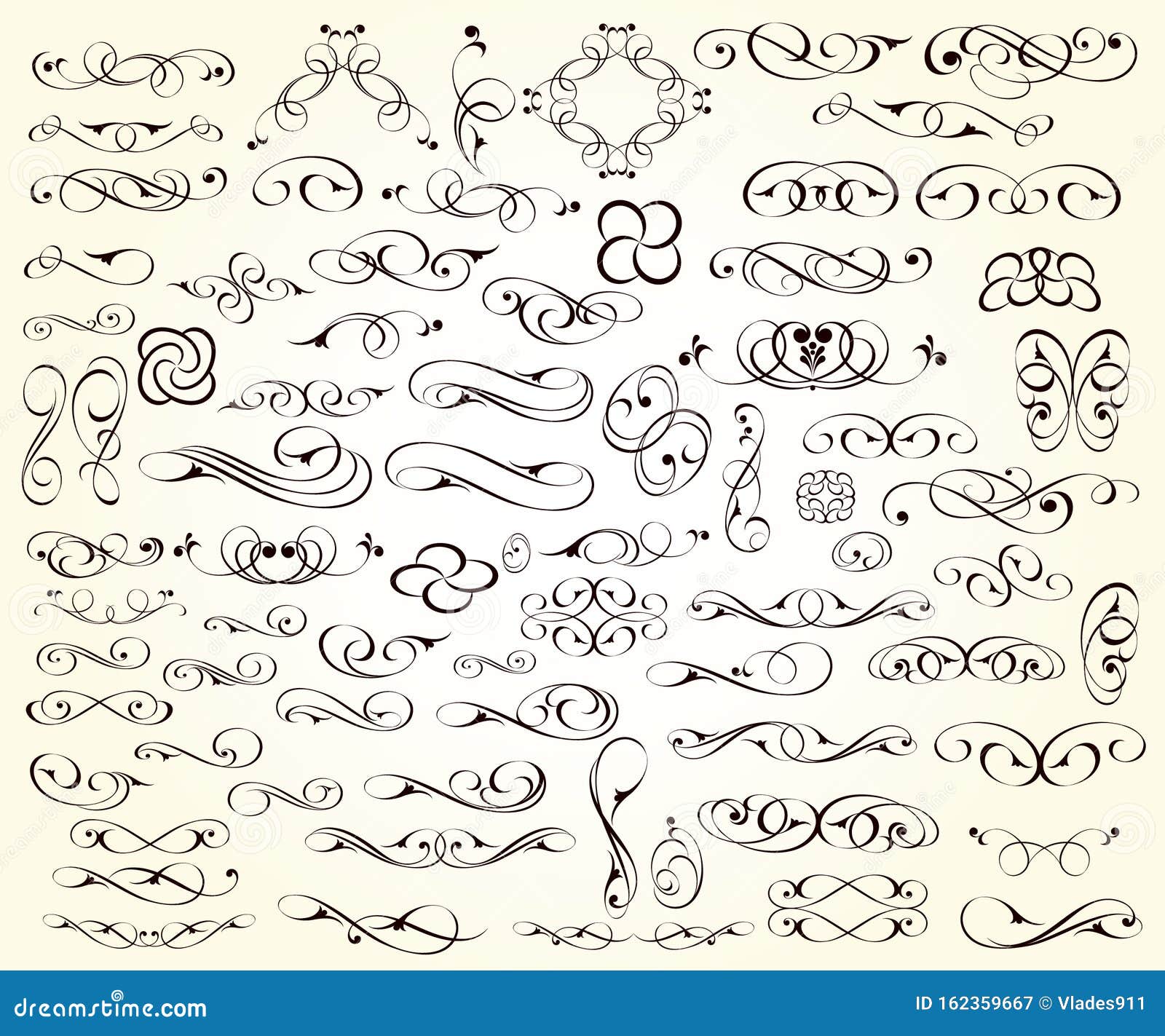 Set of Decorative Flourish Elements for Your Projects. Stock Vector ...