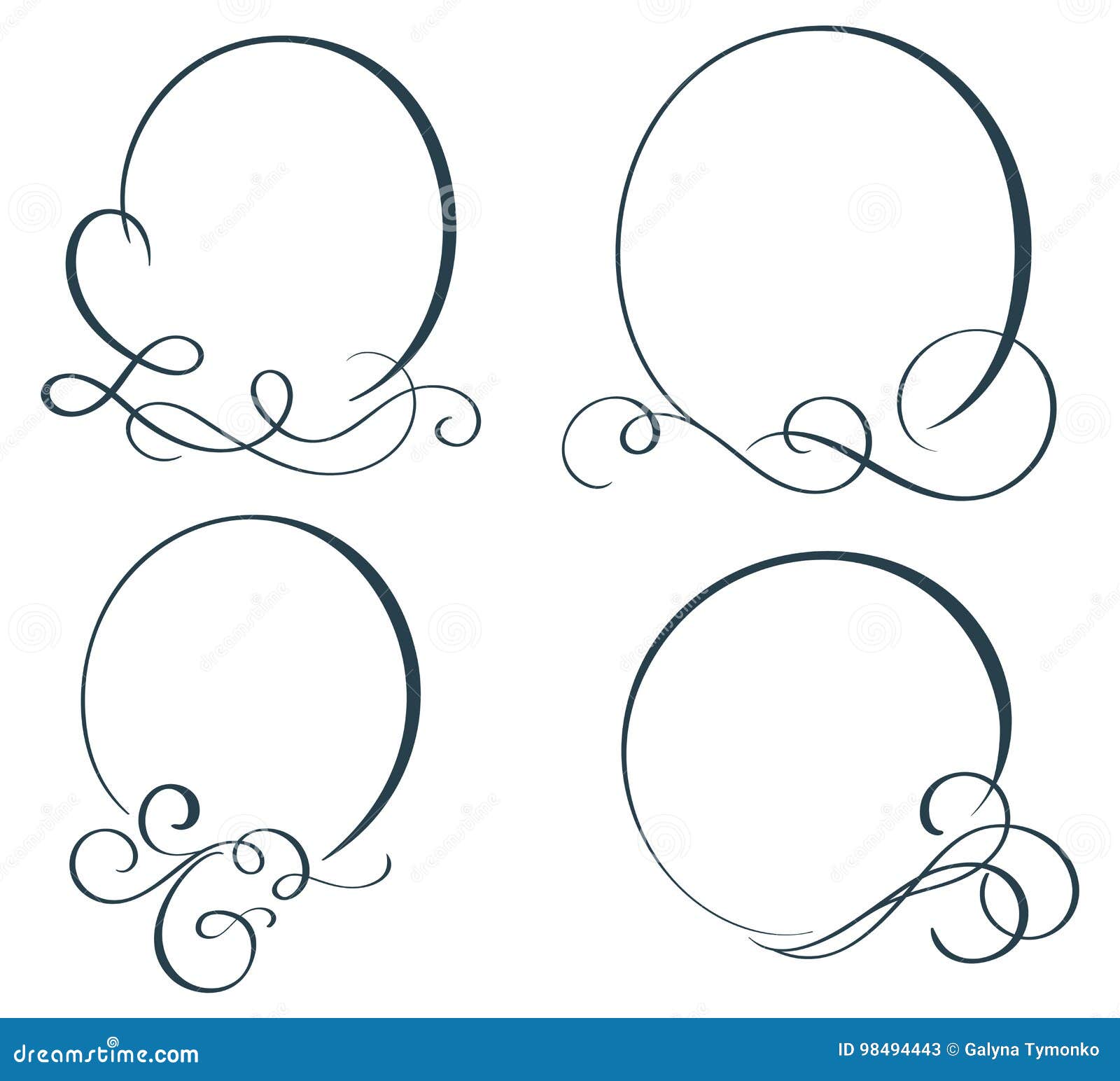 Set of Decorative Frame and Borders Art with Place for Your Text ...