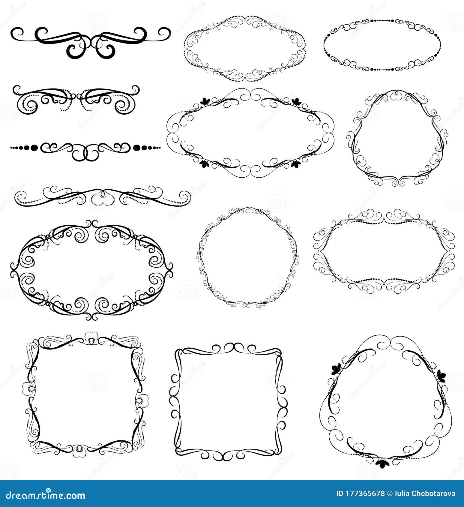 Set of Decorative Frames, Borders, Dividers Stock Illustration ...