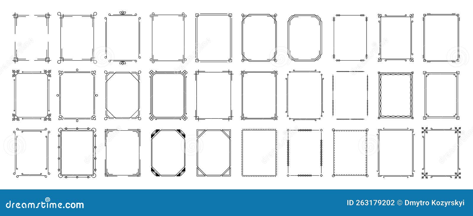 Set of Decorative Frames. Vintage or Retro Frames Border. Frames Collection. Calligraphic Frames ...