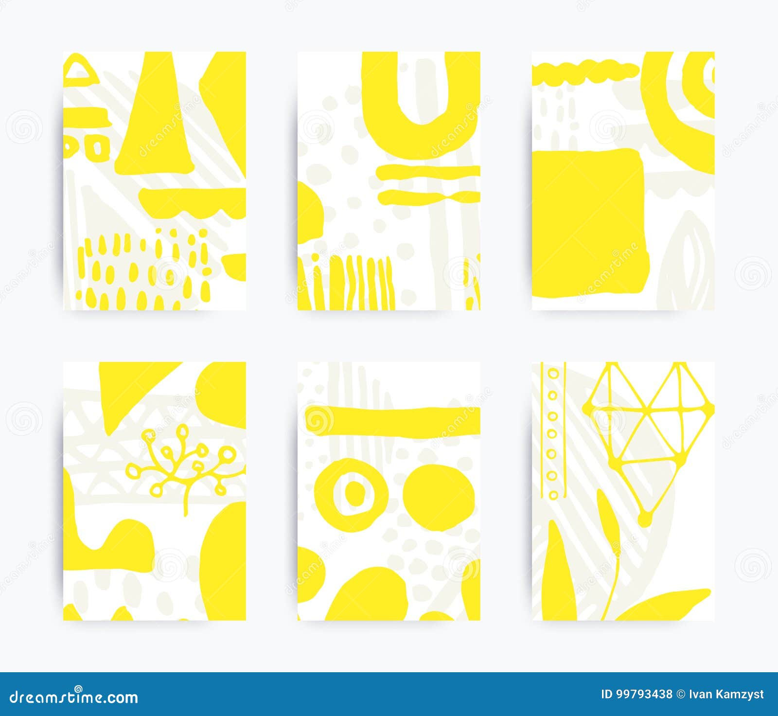 Set of Decorative Handmade Backgrounds Stock Vector - Illustration of ...