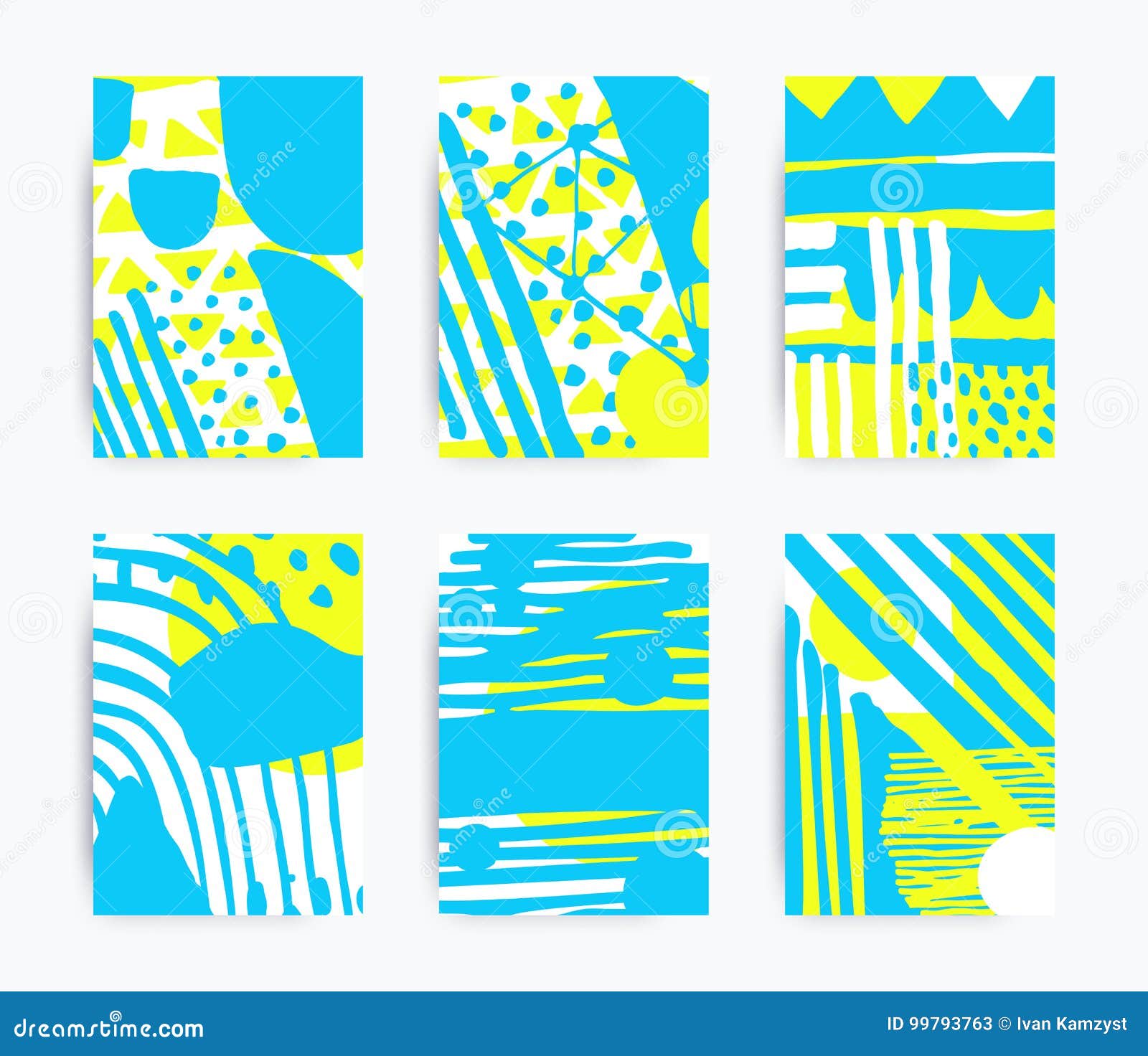 Set of Decorative Handmade Backgrounds Stock Vector - Illustration of ...
