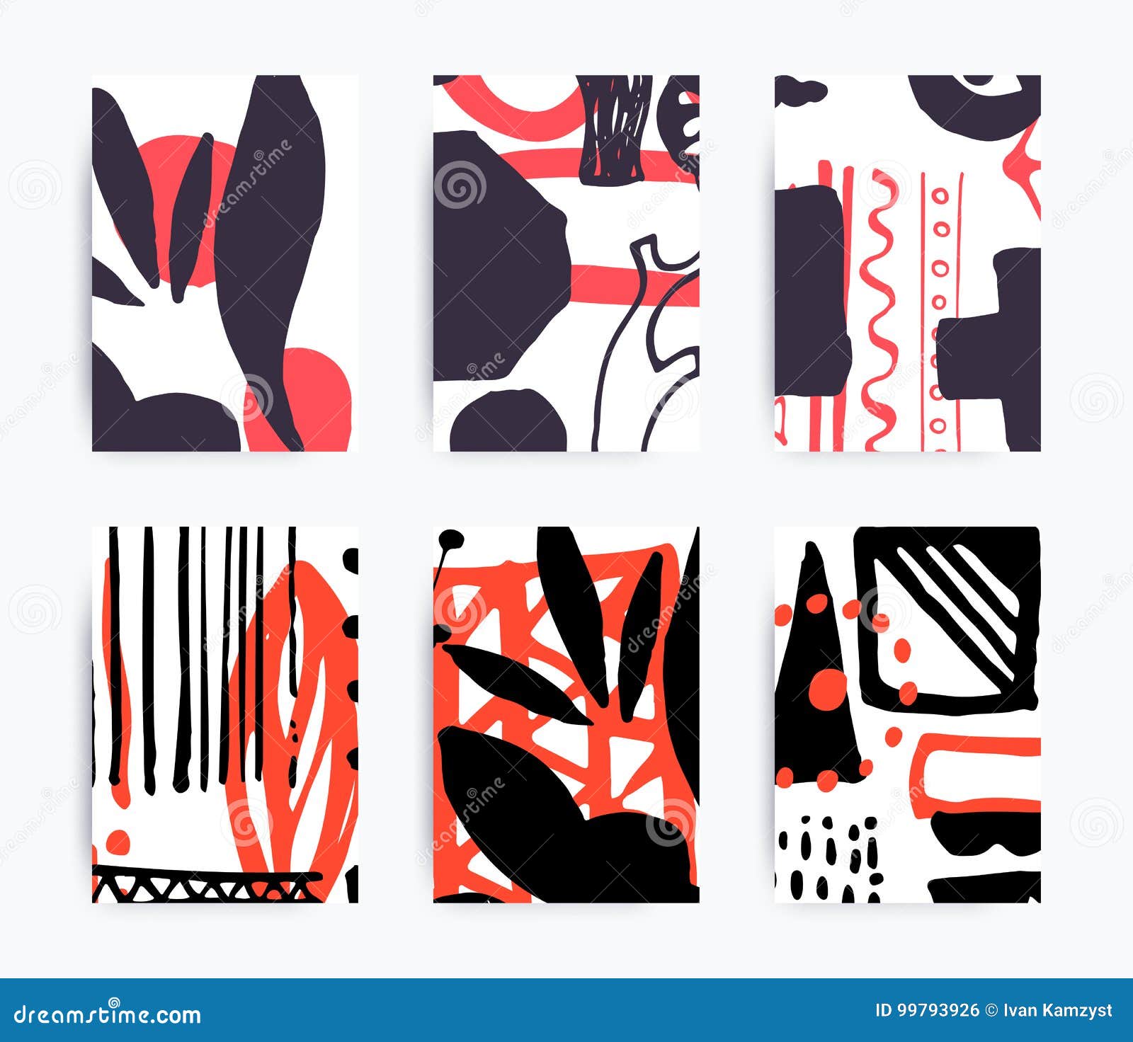 Set of Decorative Handmade Backgrounds Stock Vector - Illustration of ...