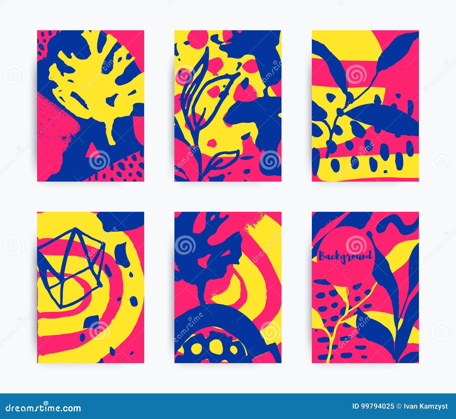 Set of Decorative Handmade Backgrounds Stock Vector - Illustration of ...