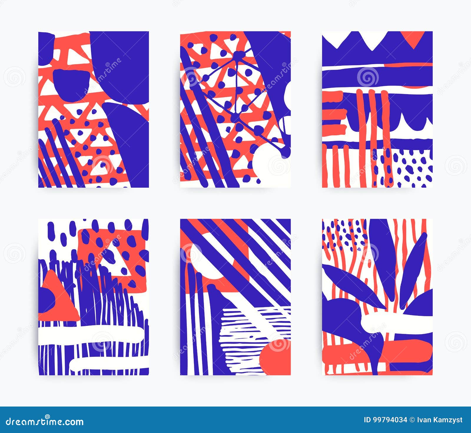 Set of Decorative Handmade Backgrounds Stock Vector - Illustration of ...